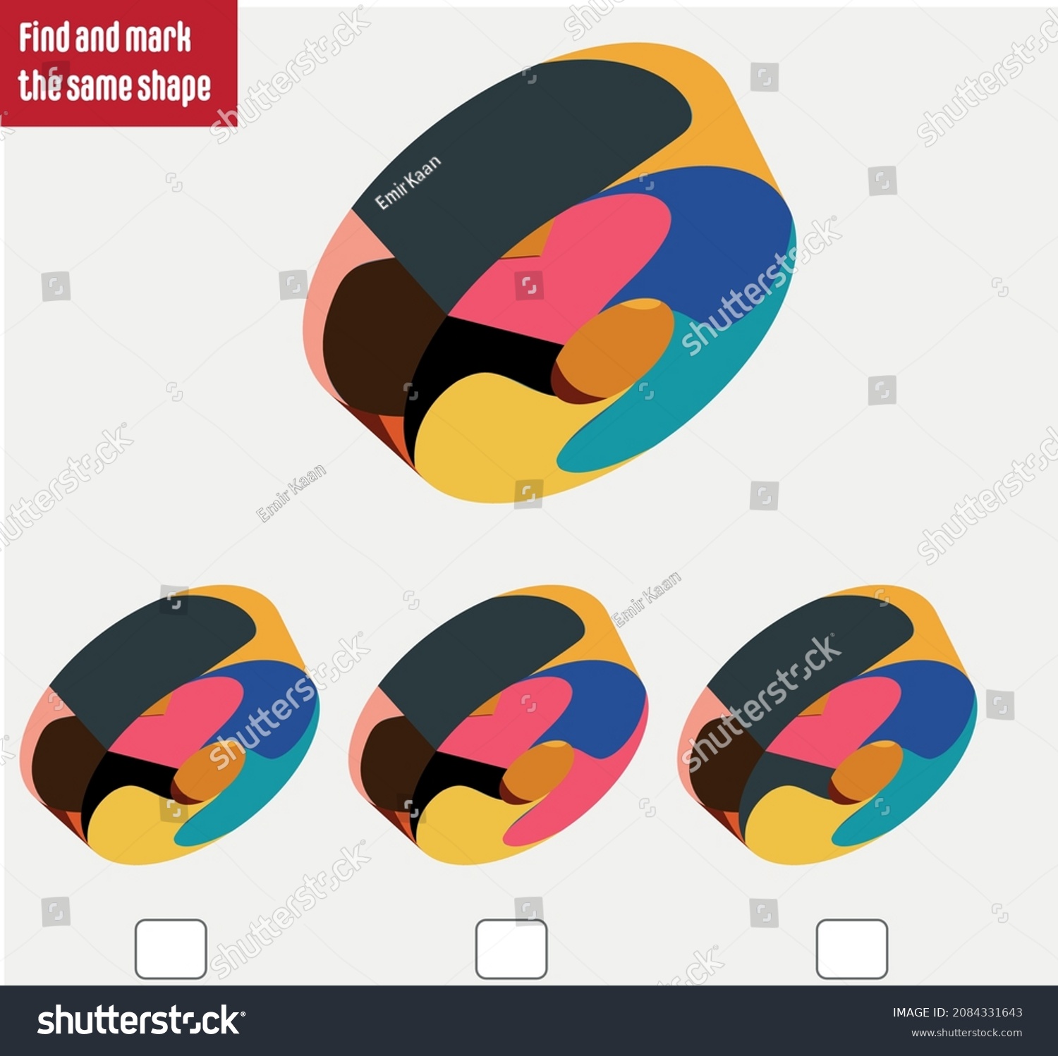 Find Mark Same Shape Iq Test Stock Vector (Royalty Free) 2084331643 ...