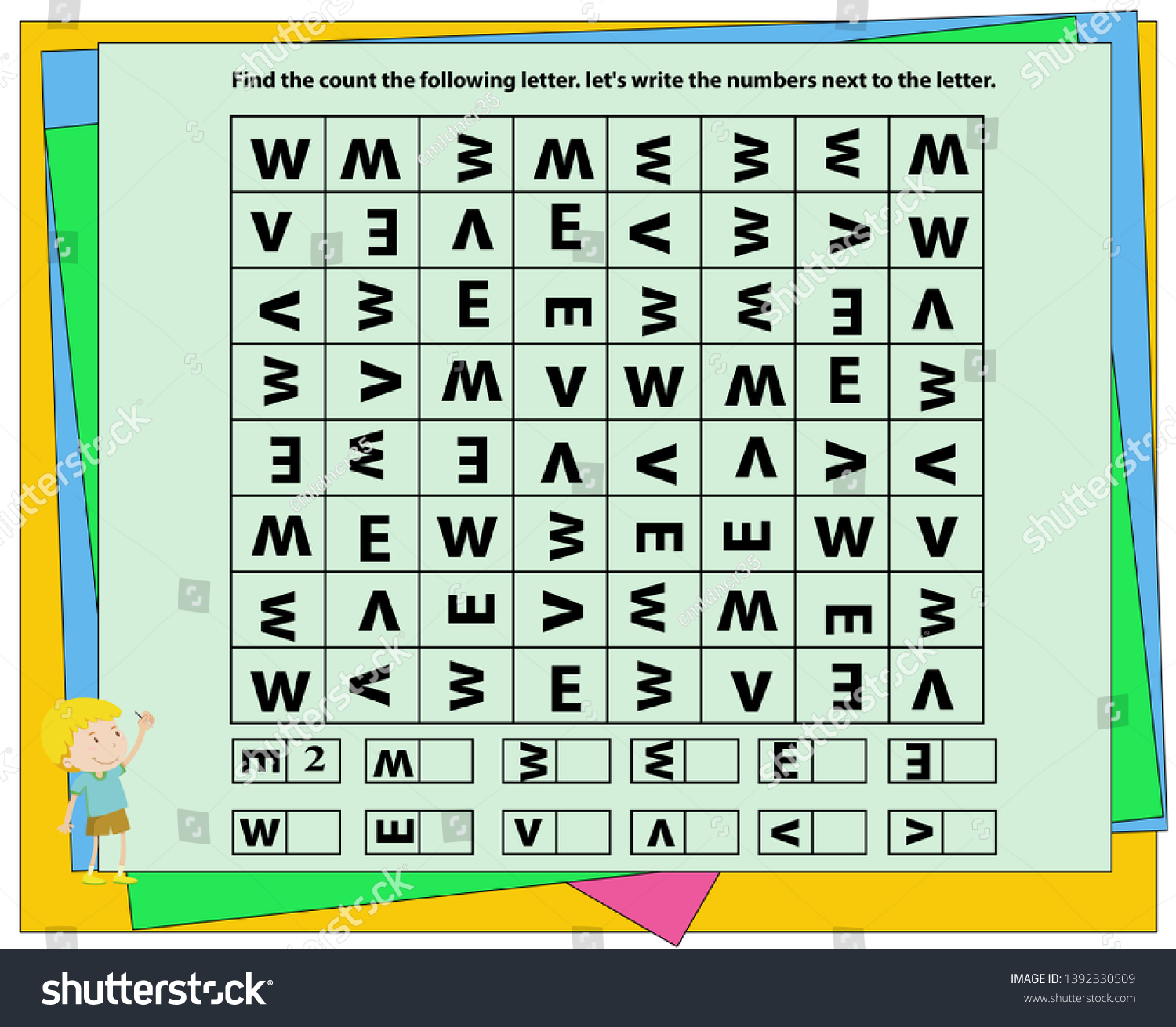 Find Count Write Worksheet Visual Perception Stock Vector (Royalty Free ...