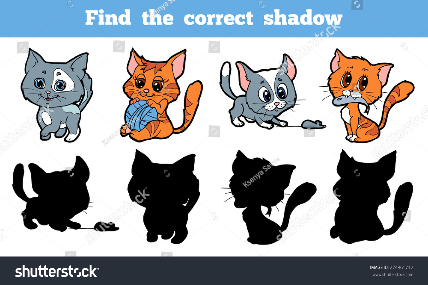 Find Correct Shadow Cats: vector de stock (libre de regalías) 274861712 ...