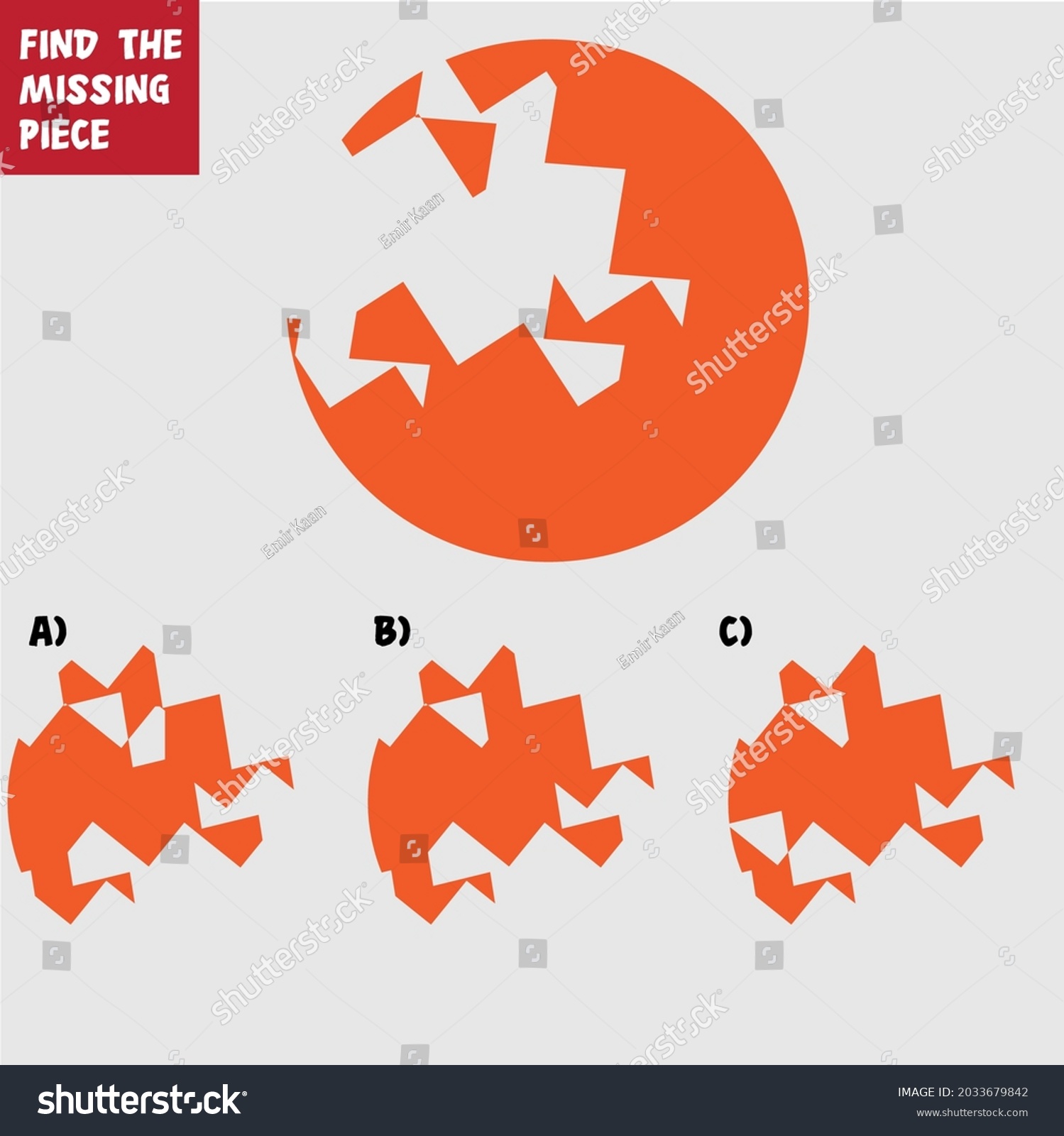 Find Missing Piece Visual Intelligence Questions Stock Vector (Royalty ...