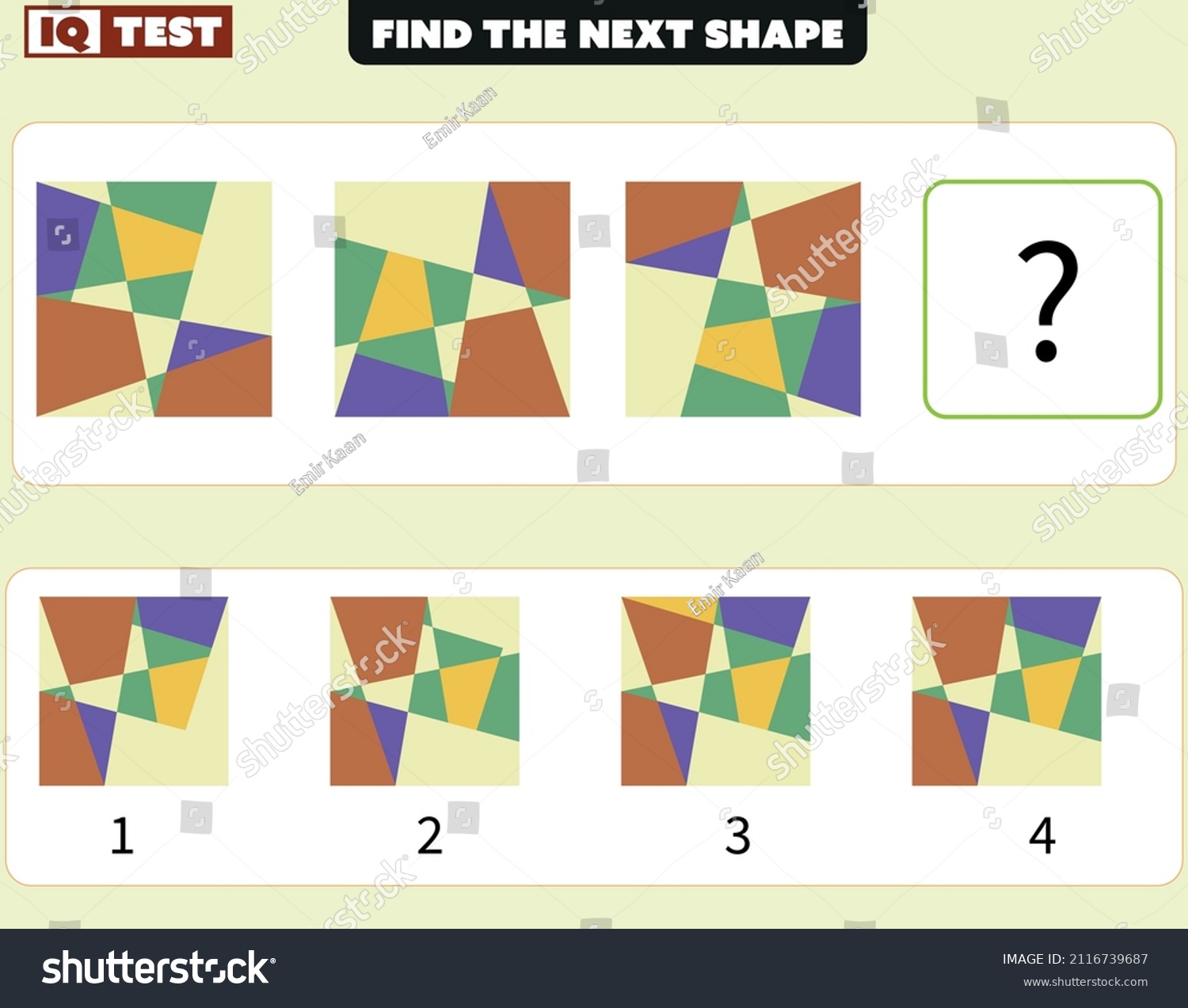 Find Next Shape Visual Intelligence Questions Stock Vector (Royalty ...
