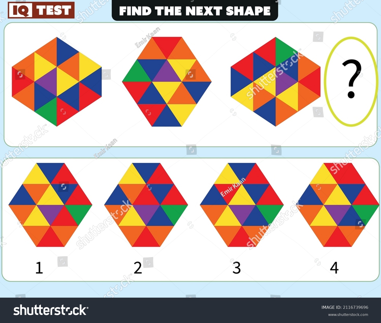 Find Next Shape Visual Intelligence Questions Stock Vector (Royalty ...