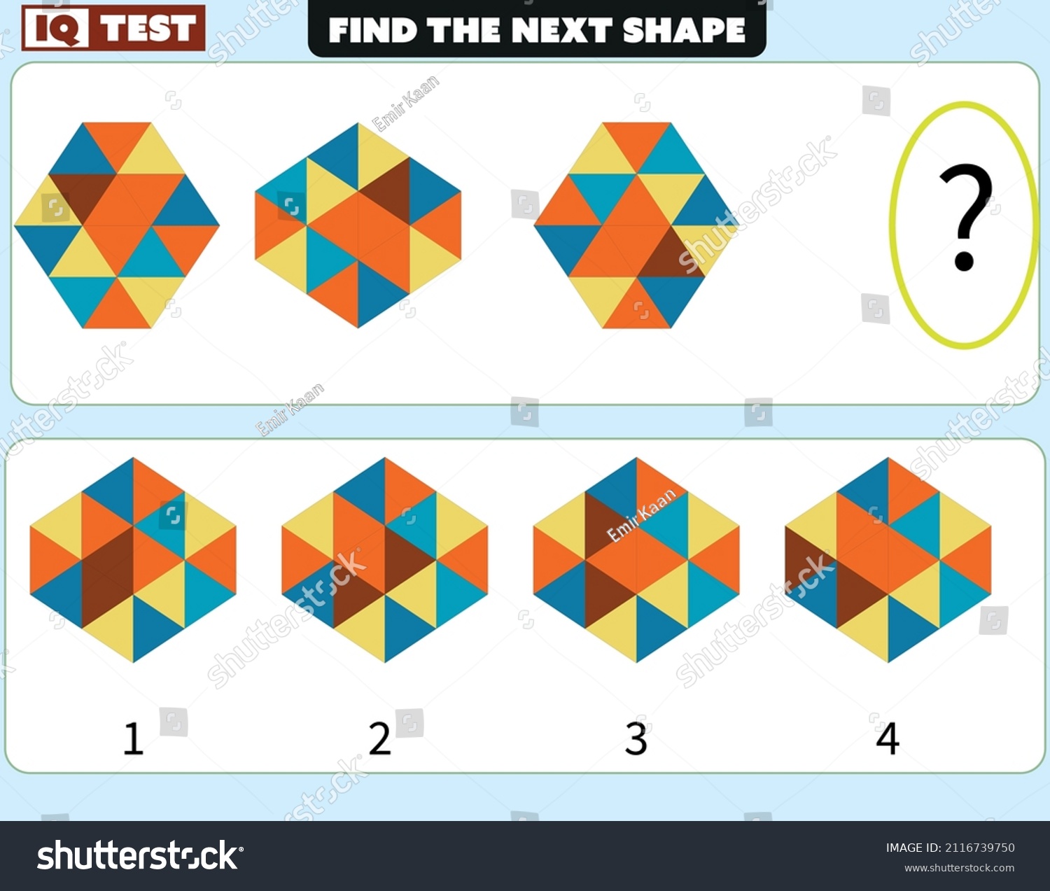 Find Next Shape Visual Intelligence Questions Stock Vector (Royalty ...