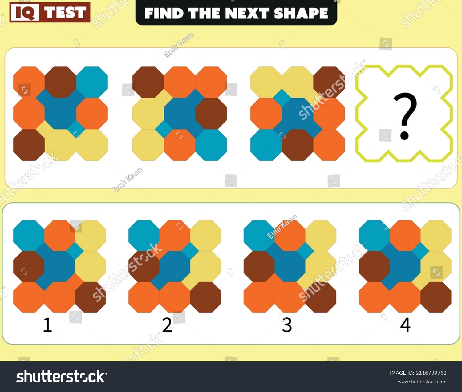 Find Next Shape Visual Intelligence Questions Stock Vector (Royalty ...