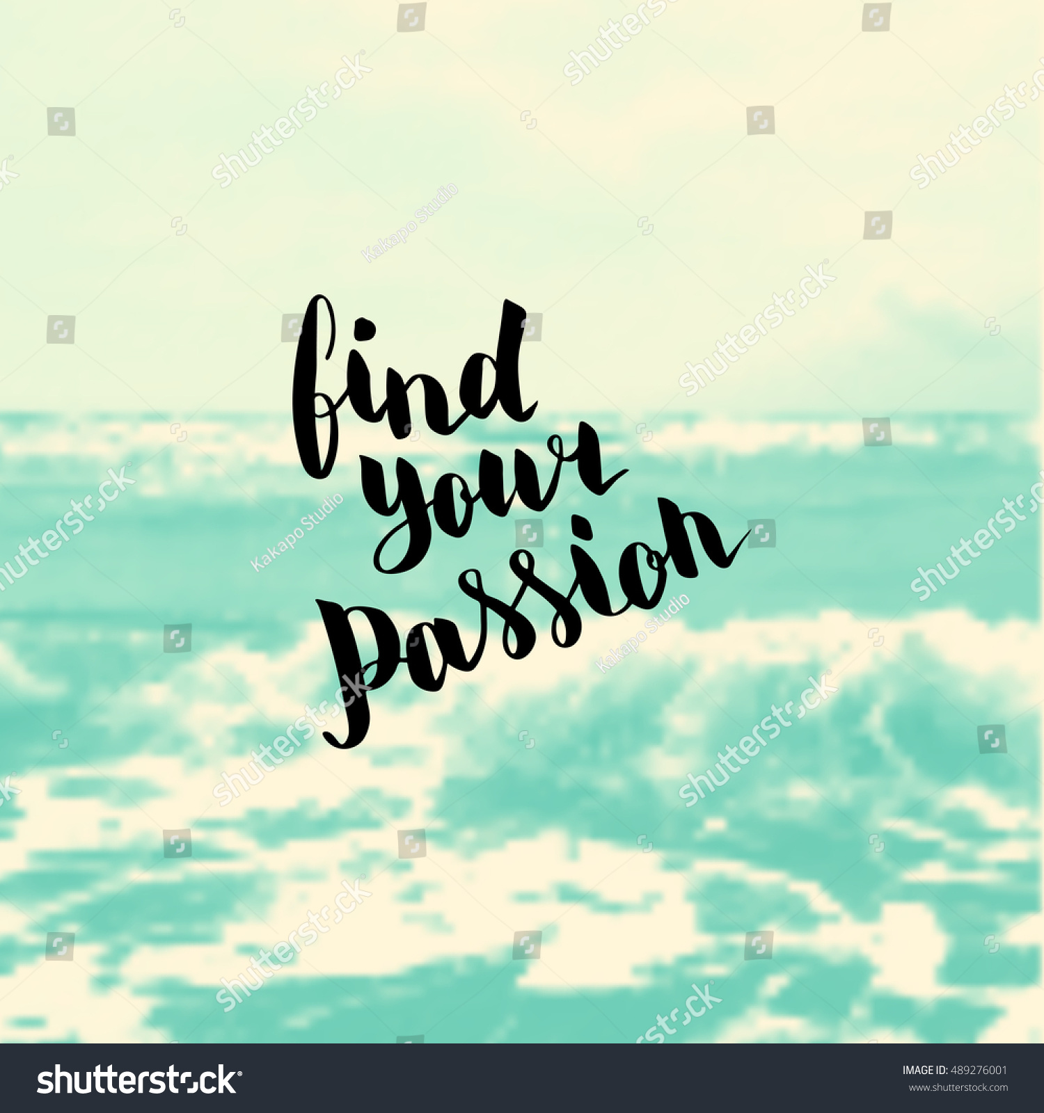 Find Your Passion Illustration Handlettering Inspiration Stock Vector ...