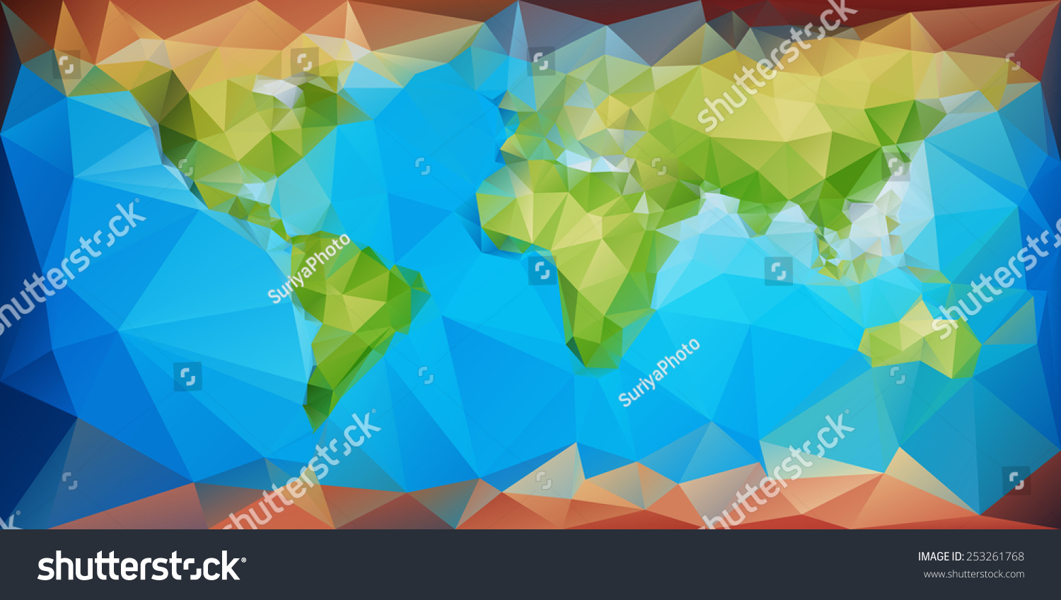 Fine Geometrical Stylized World Map Using Stock Vector (Royalty Free ...