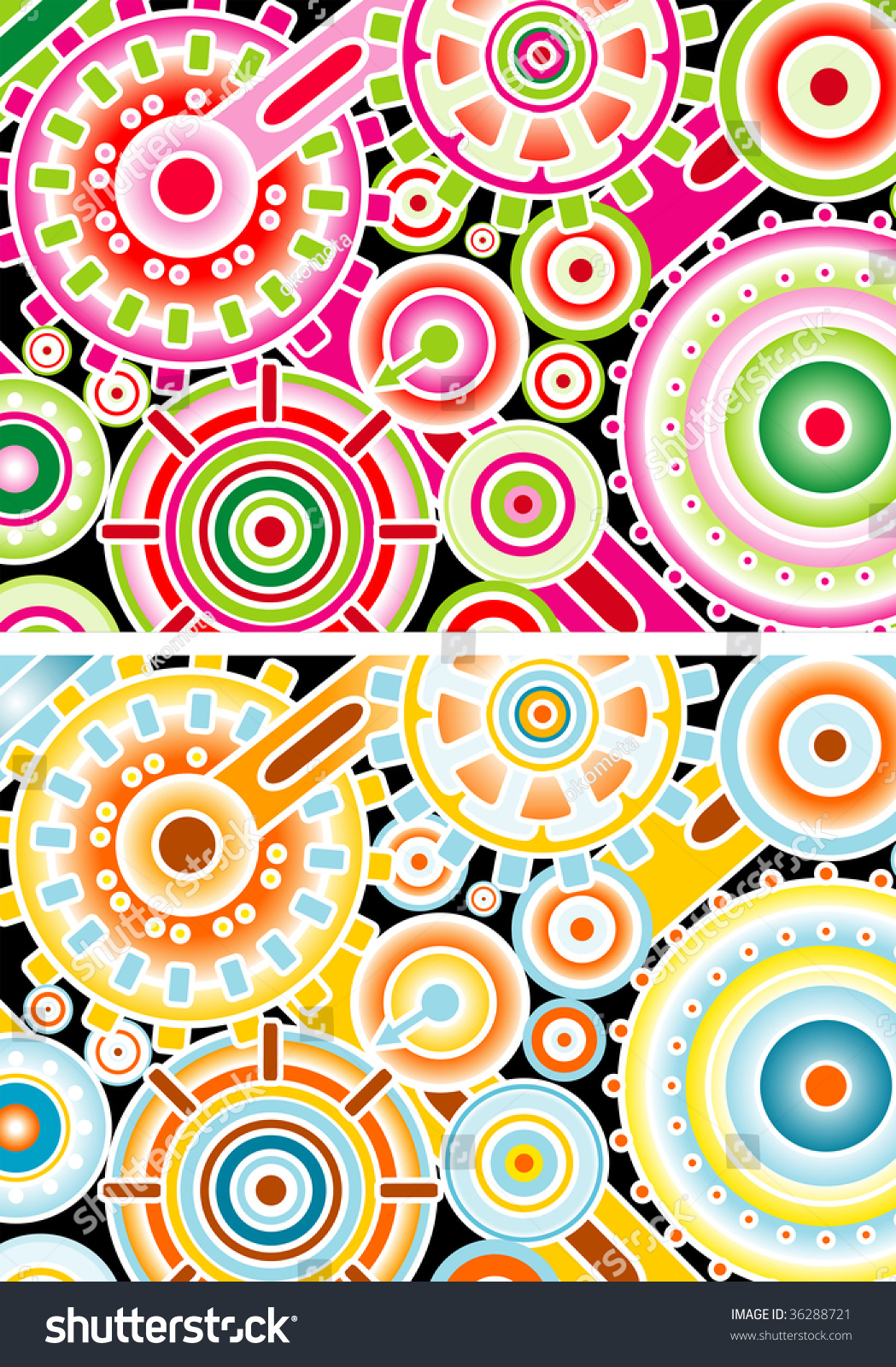 Fine Illustrated Background Many Colored Cogs Stock Vector (Royalty ...