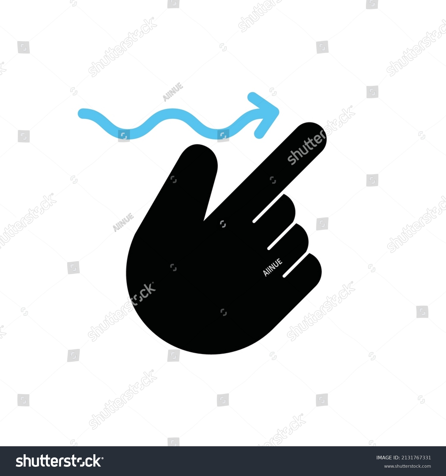 Finger Gesture Swipe Right Vector Illustration Stock Vector (Royalty ...