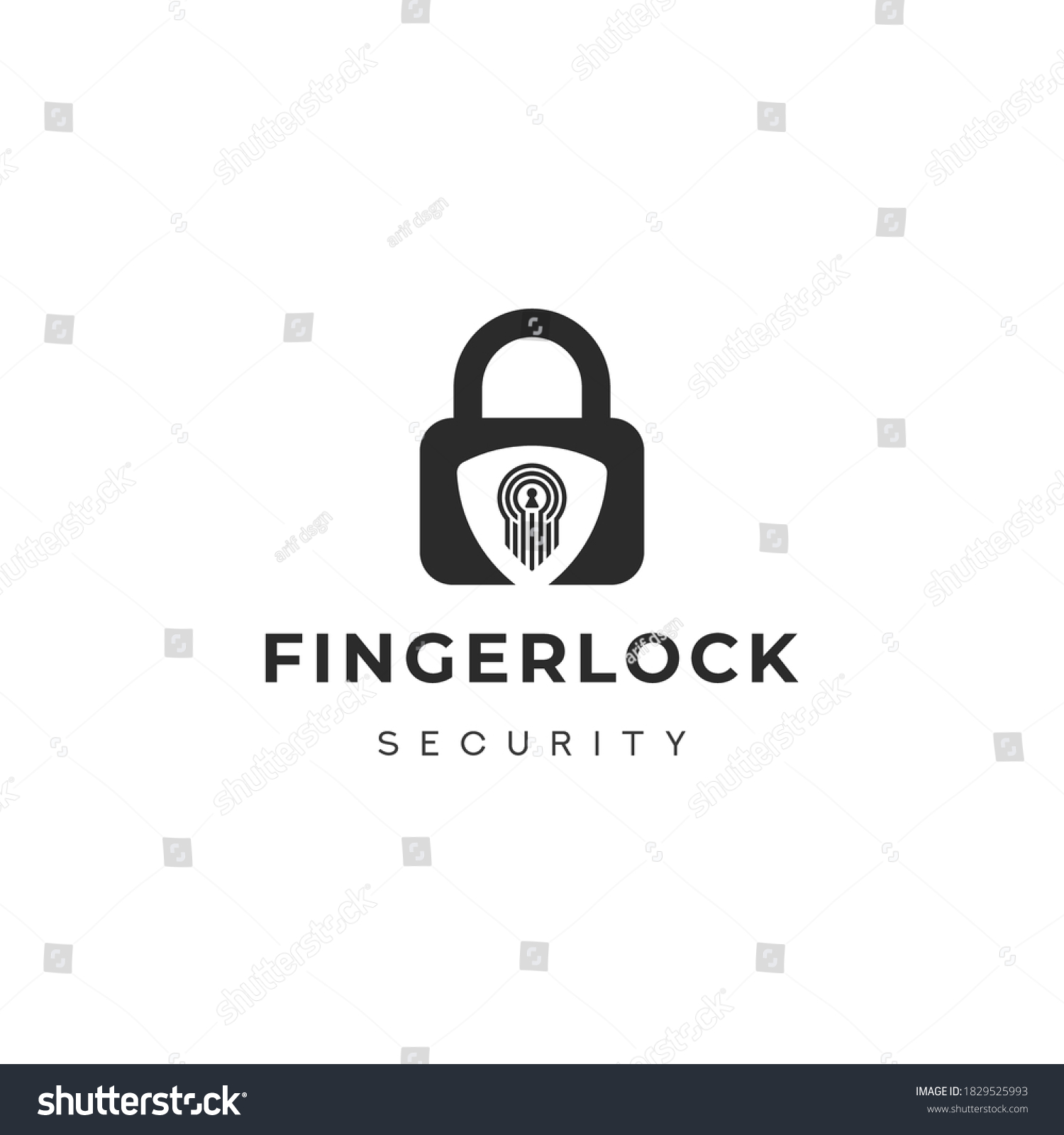 Finger Lock Security Protection Logo Vector Stock Vector (Royalty Free ...