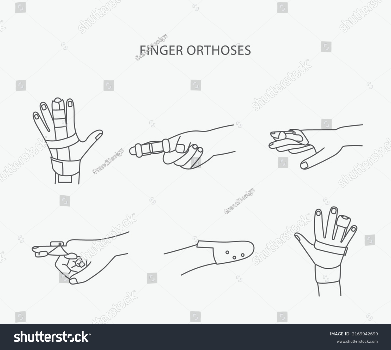 Finger Orthoses Vector Linear Icon Stock Vector (Royalty Free ...