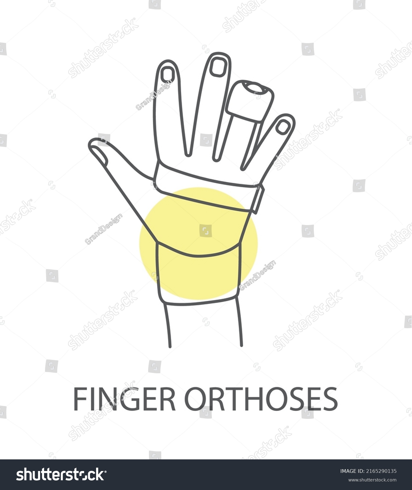 Finger Orthosis Vector Linear Icon Stock Vector (Royalty Free ...