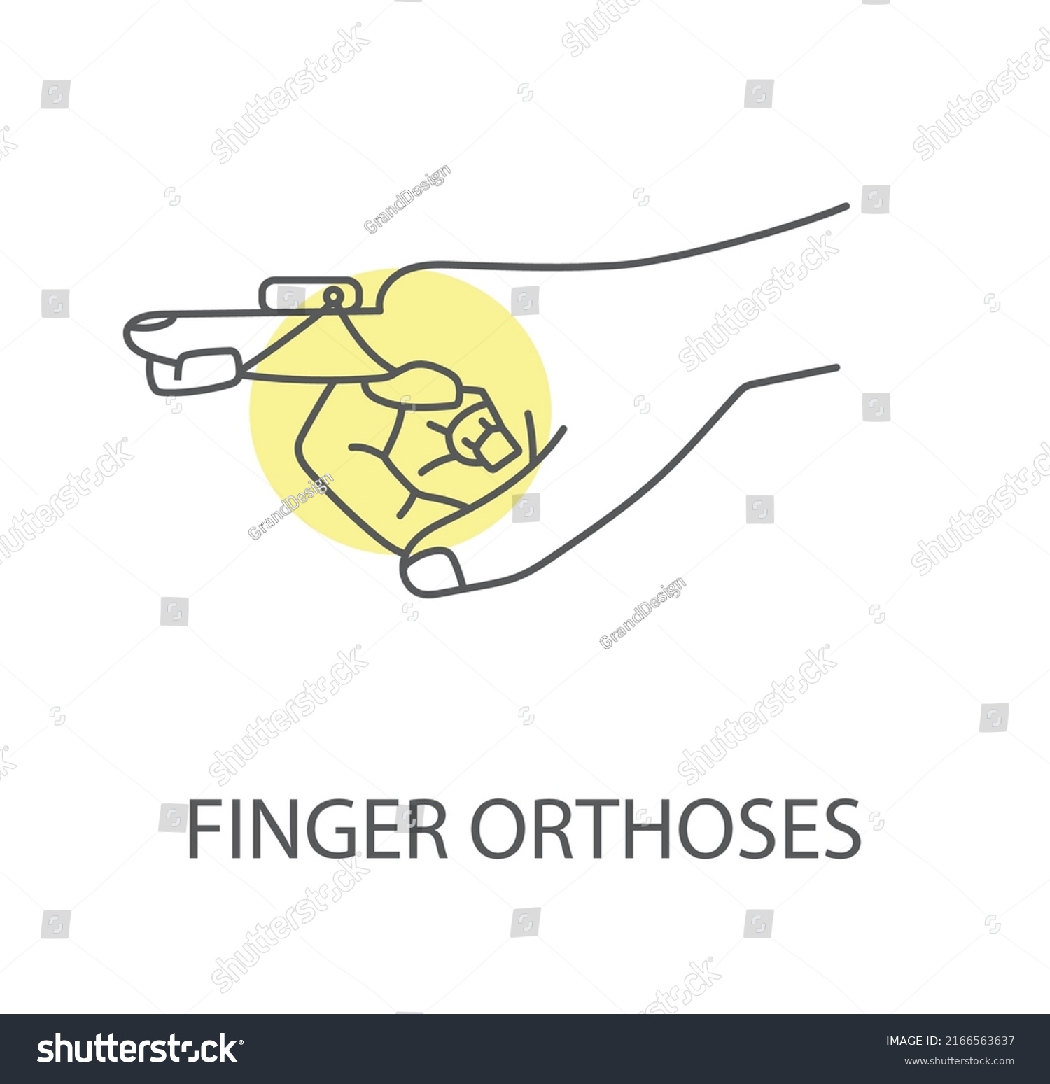 Finger Orthosis Vector Linear Icon Stock Vector (Royalty Free ...