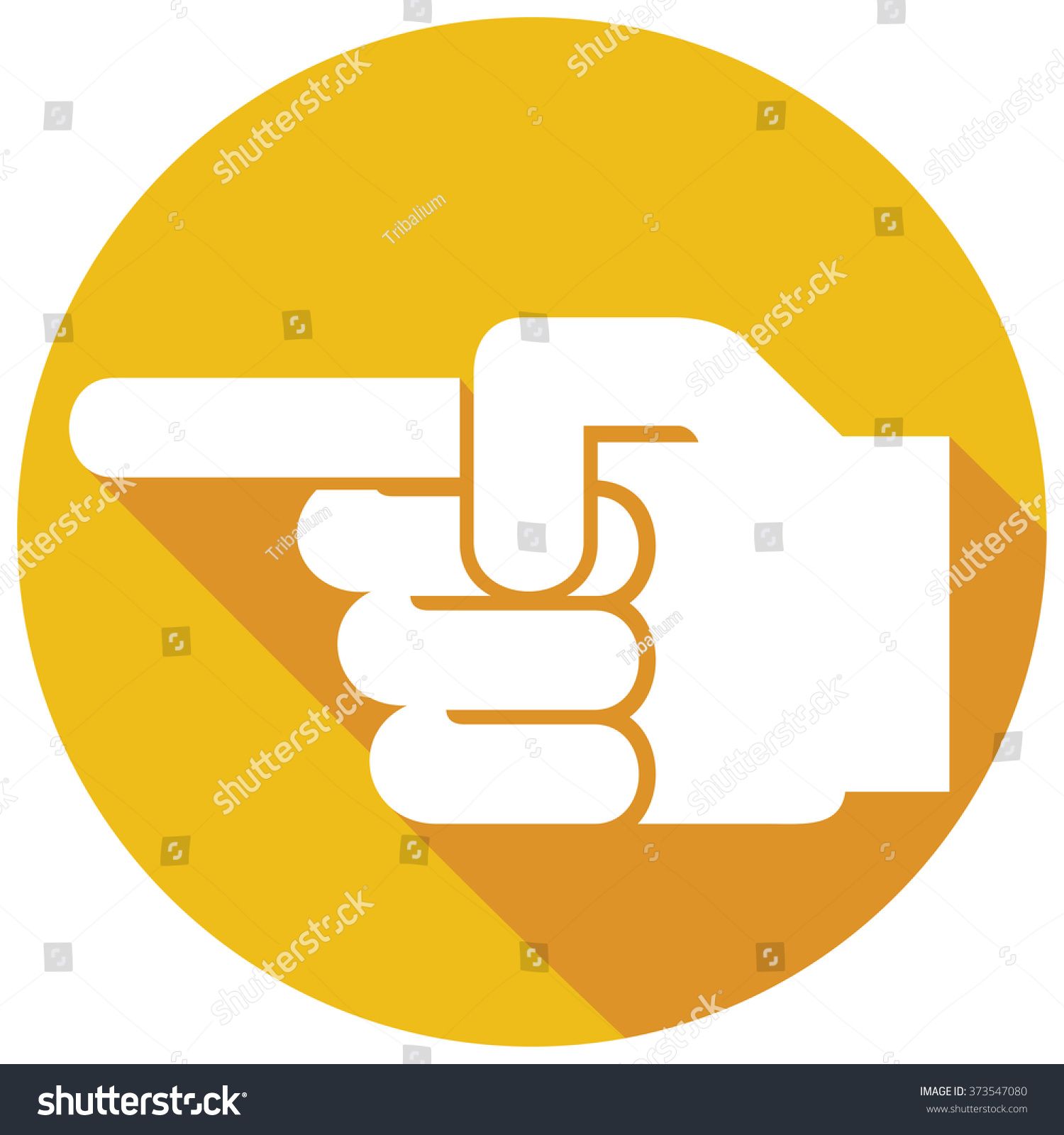 Finger Pointing Symbol Flat Icon Stock Vector (Royalty Free) 373547080