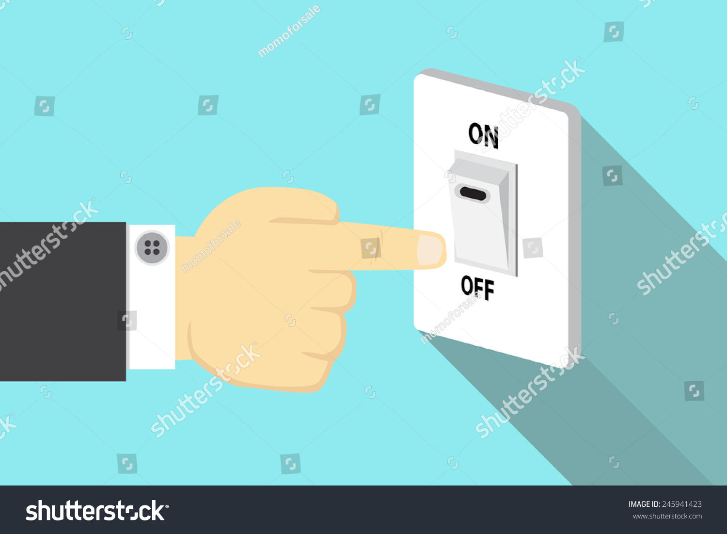 Finger Pressing Off Switch Stock Vector 245941423 - Shutterstock