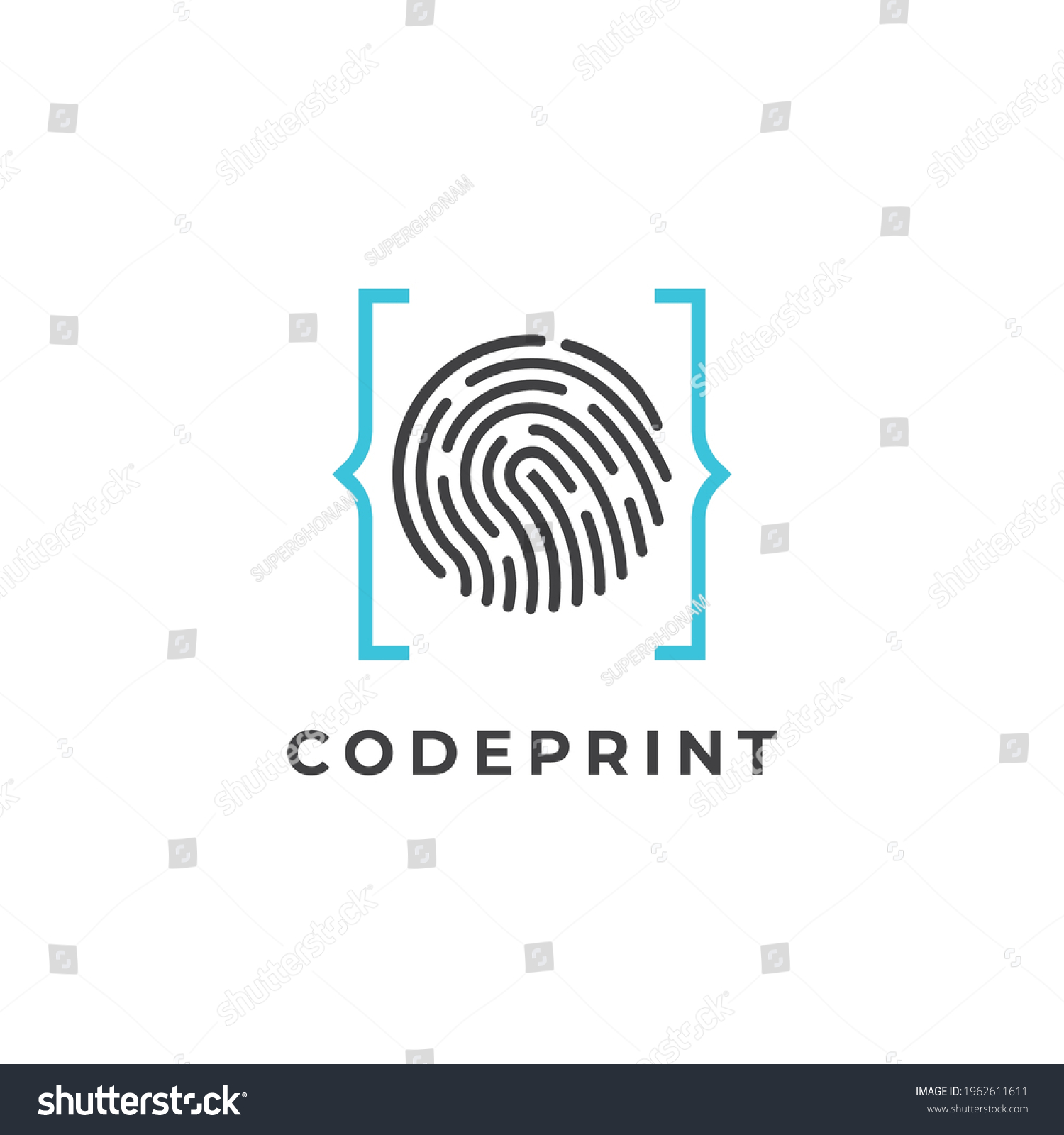 Finger Print Code Logo Design Illustration Stock Vector (Royalty Free ...