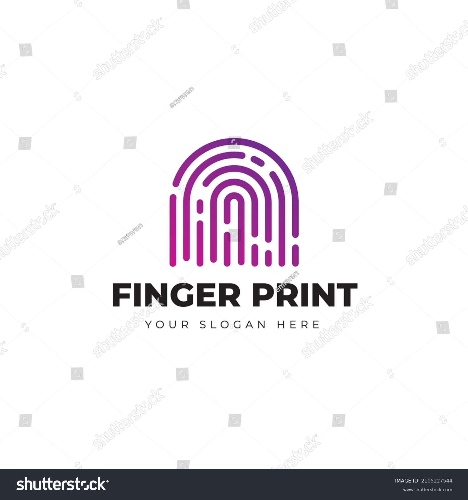 Finger Print Hand Icon Vector Stock Vector (Royalty Free) 2105227544 | Shutterstock