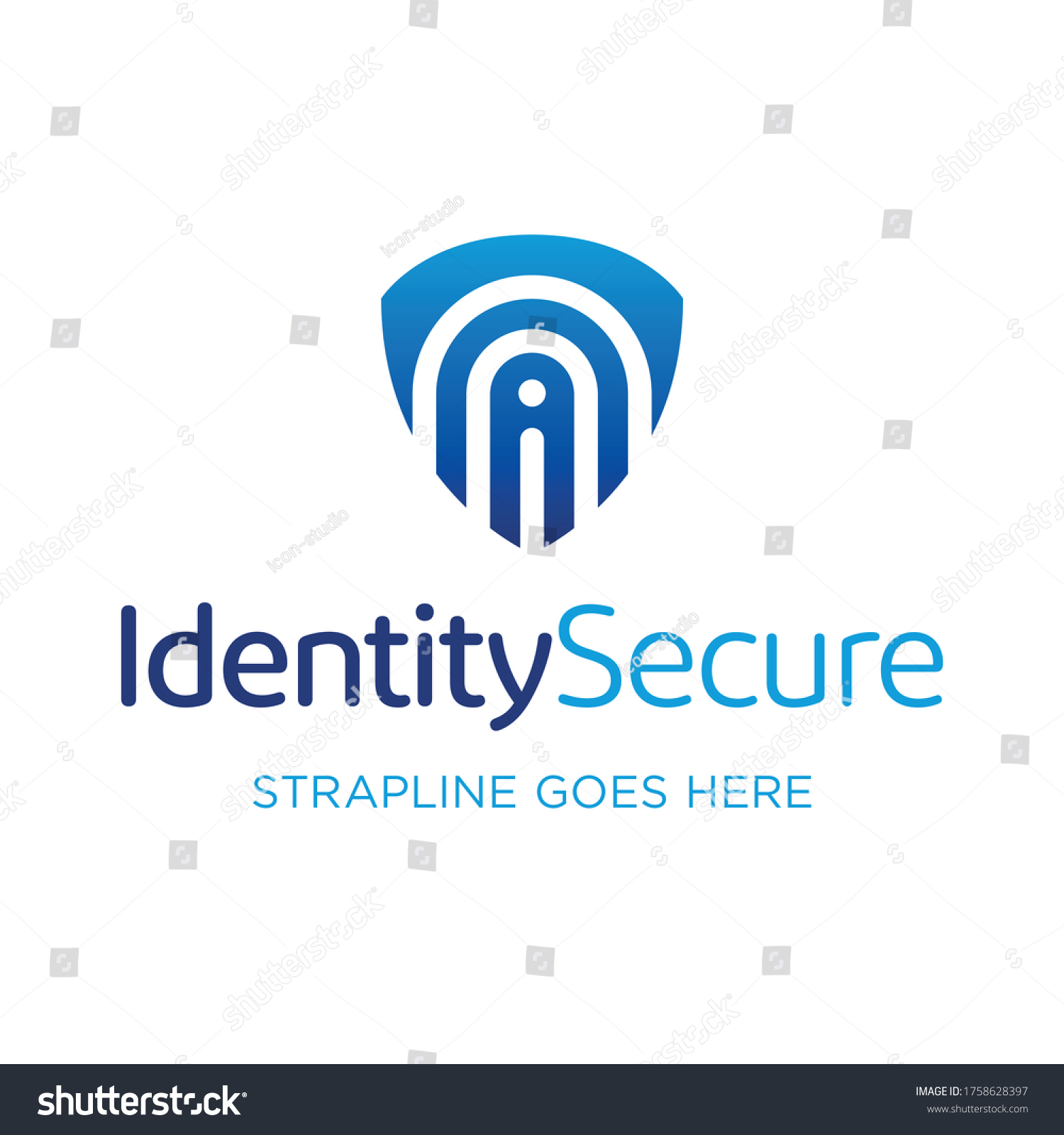 Finger Print Security Shield Icon Logo Stock Vector (Royalty Free ...