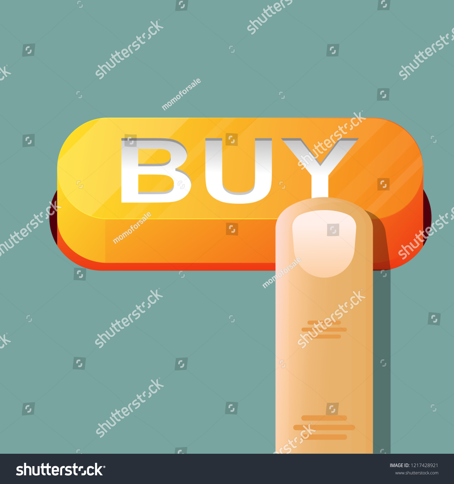 Finger Push Buy Button Vector Flat Stock Vector (Royalty Free ...