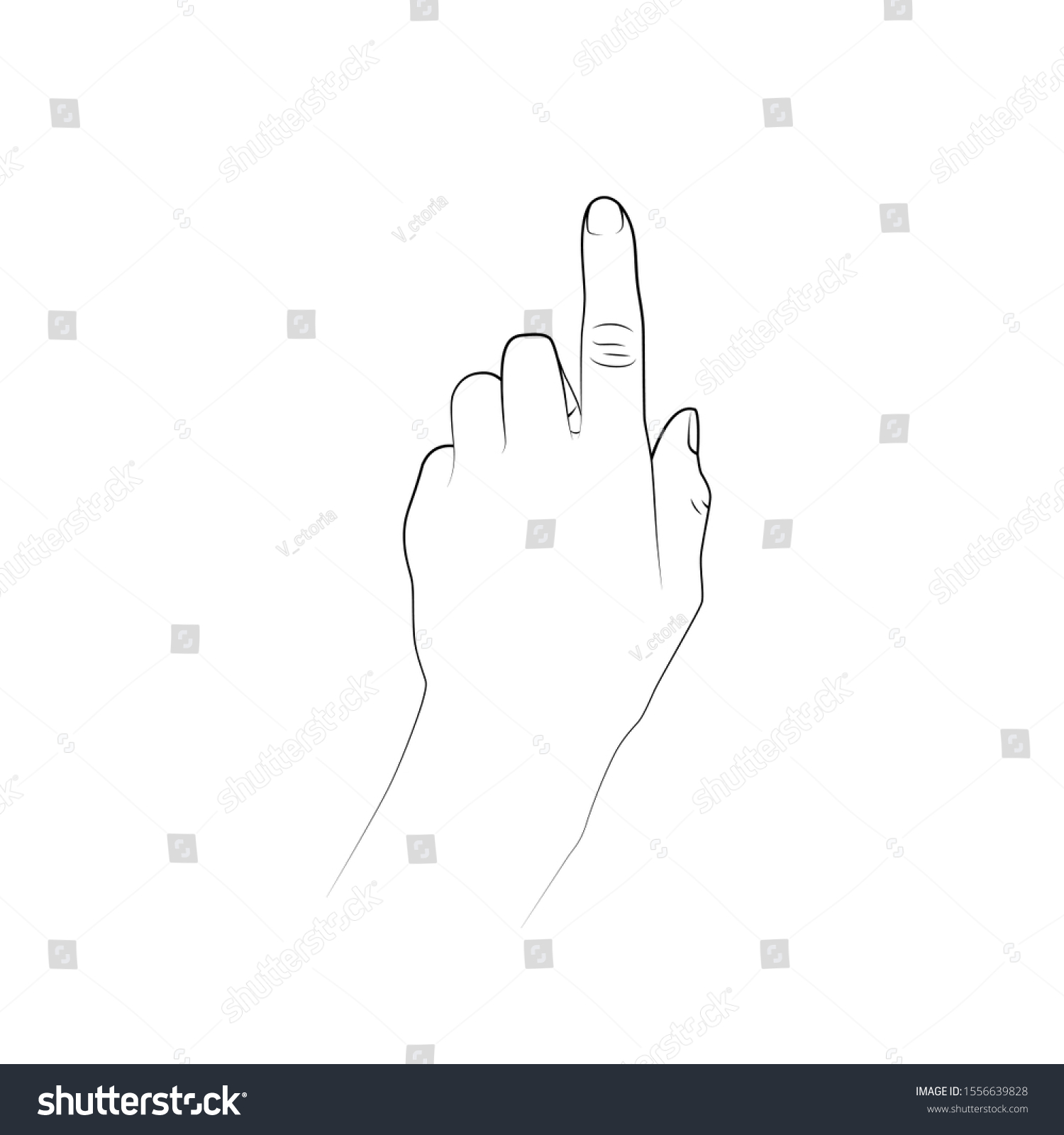 Finger Pushing Button Linear Vector Illustration Stock Vector (Royalty ... Finger Pushing Button Linear Vector Illustration Stock Vector (Royalty ...