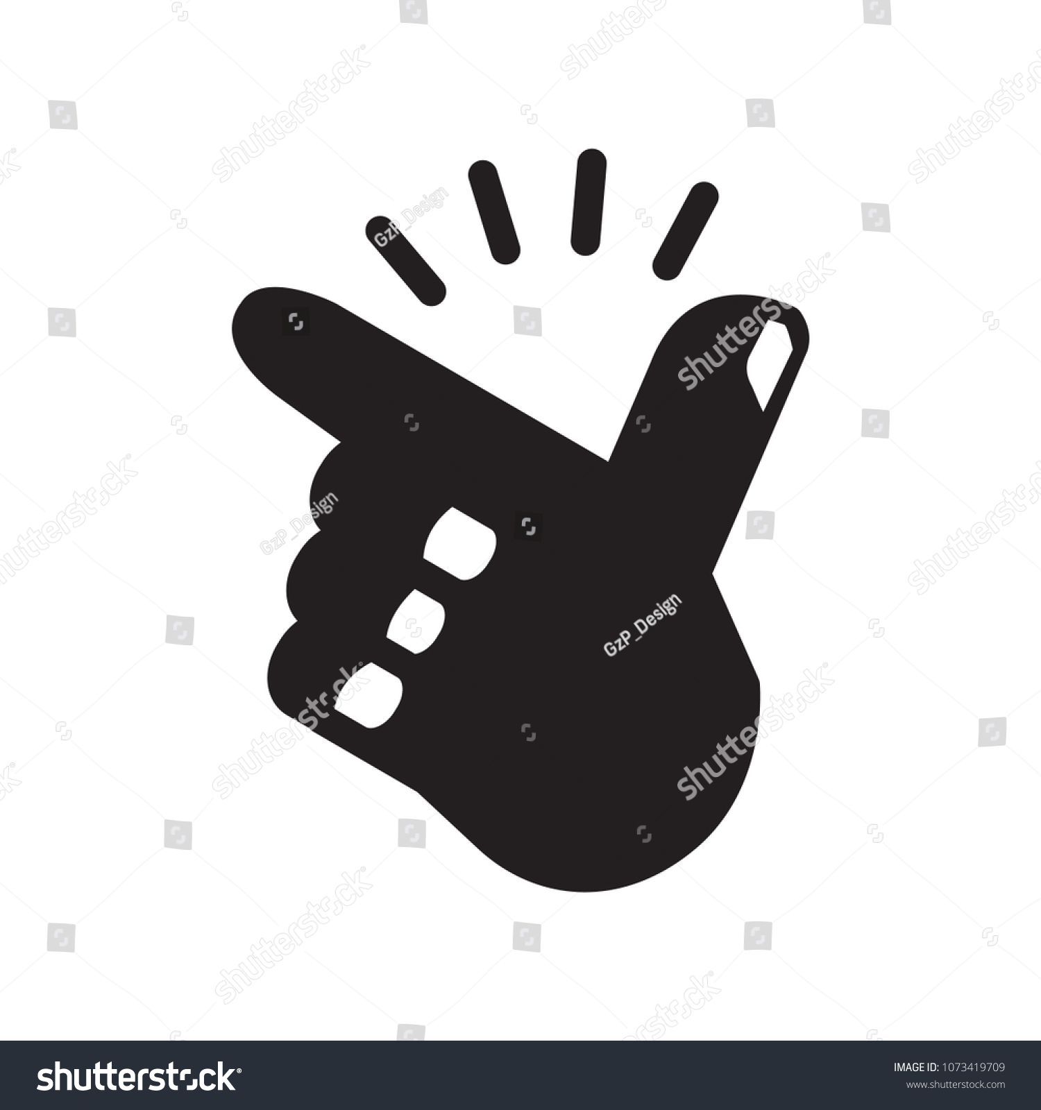Finger Snapping Icon Stock Vector (Royalty Free) 1073419709