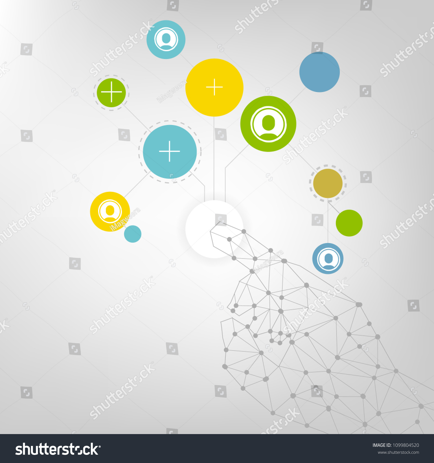 Finger Touch Future Global Network Connection Stock Vector Royalty