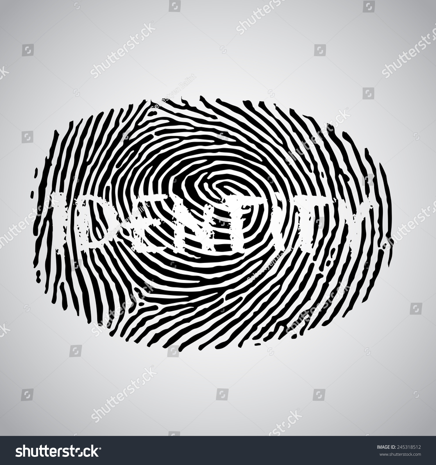 Fingerprint Identity Text Vector Stock-vektorgrafik 245318512 ...