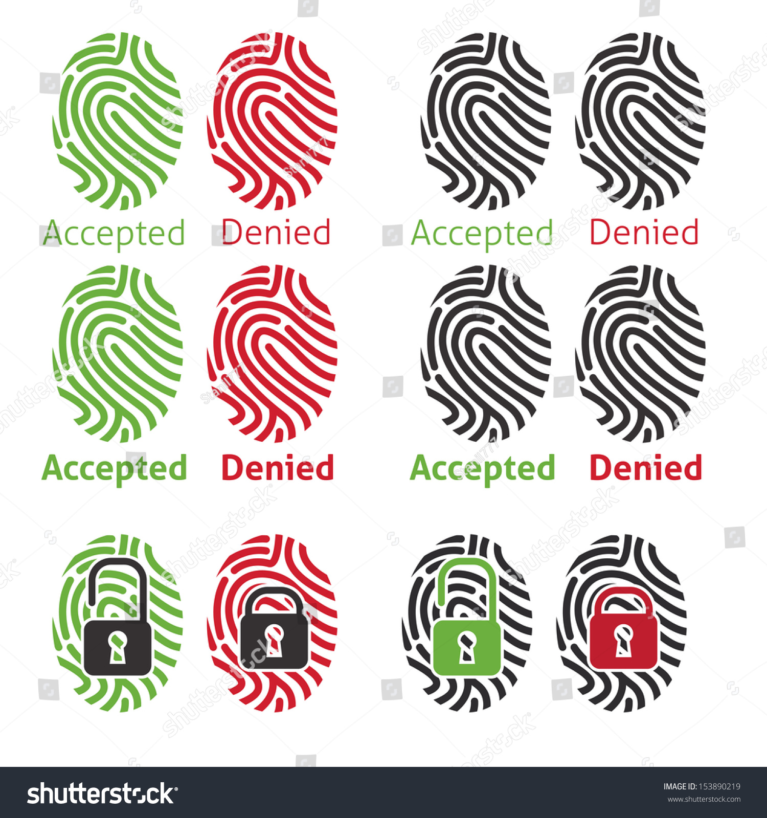 Fingerprint Thumbprint Icon Set Vector Stock Vector (Royalty Free ...