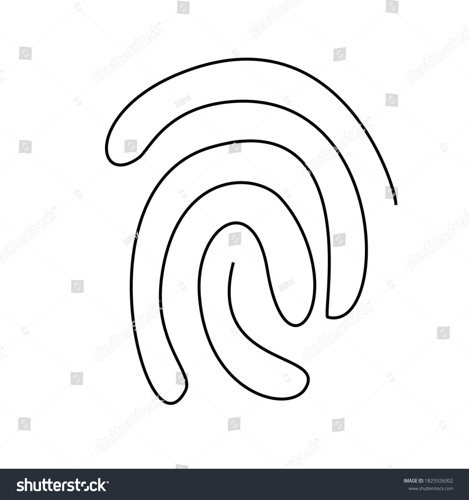 Fingerprint Pattern Continuous Line Drawing Illustration Stock Vector ...