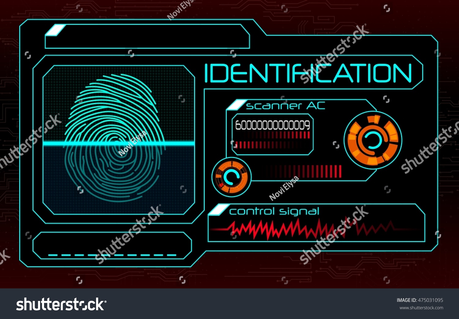 Fingerprint Scanner Identification System Vector 3d Stock Vector ...
