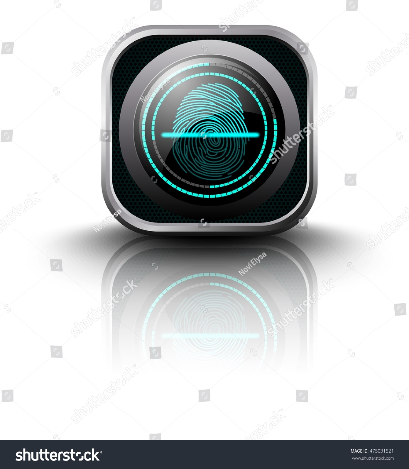 Fingerprint Scanner Vector Illustration Stock Vector (Royalty Free ...