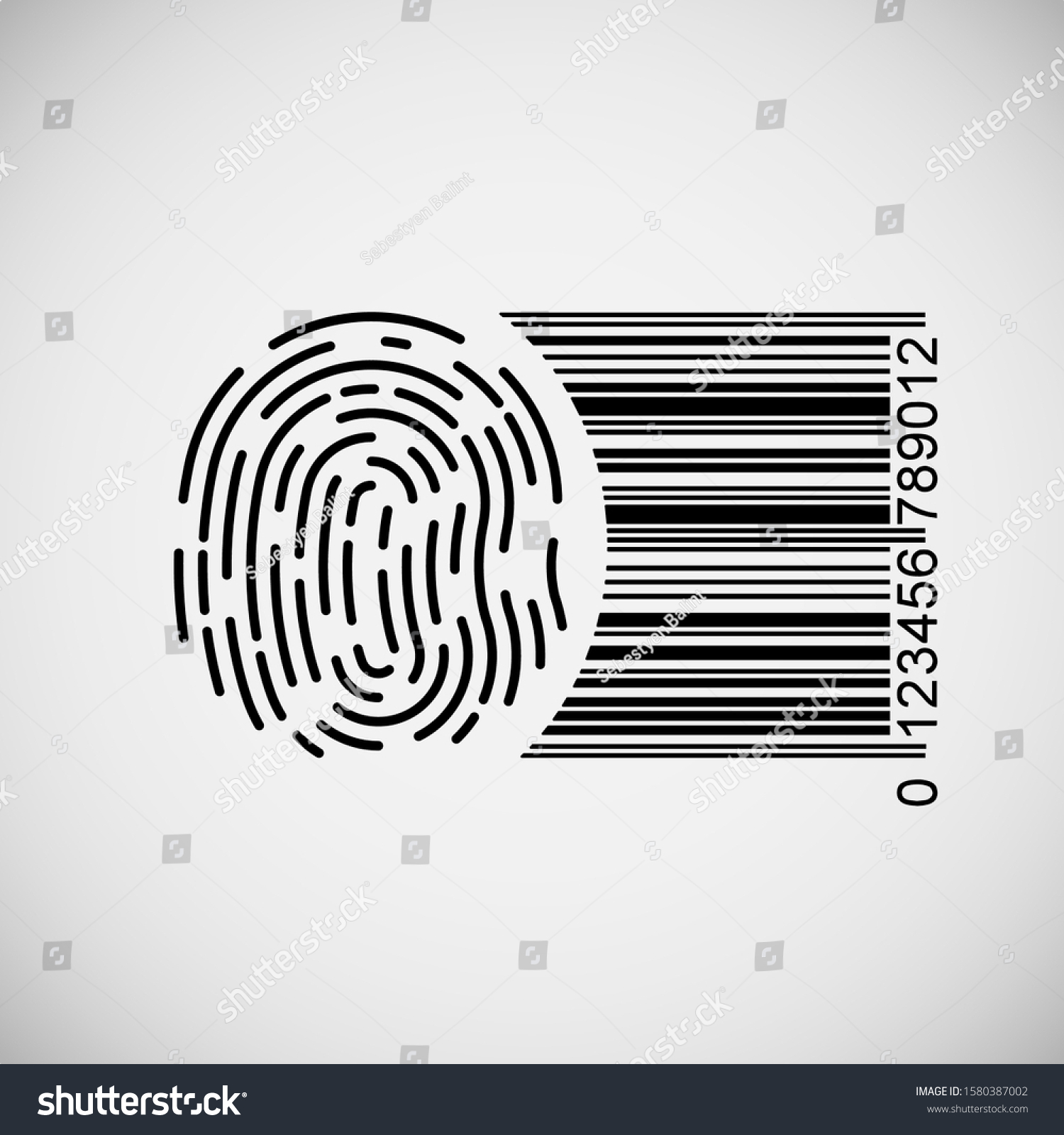 Fingerprint Barcode Vector Illustration Stock Vector (Royalty Free ...