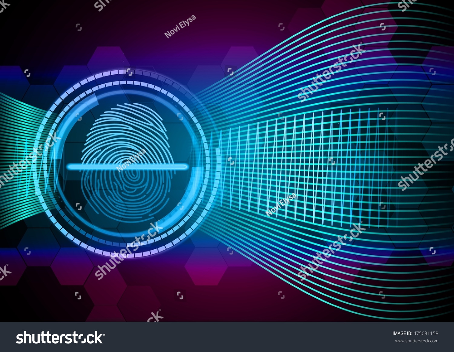 Fingerprint Concept Abstract Technology Background Vector Stock Vector ...