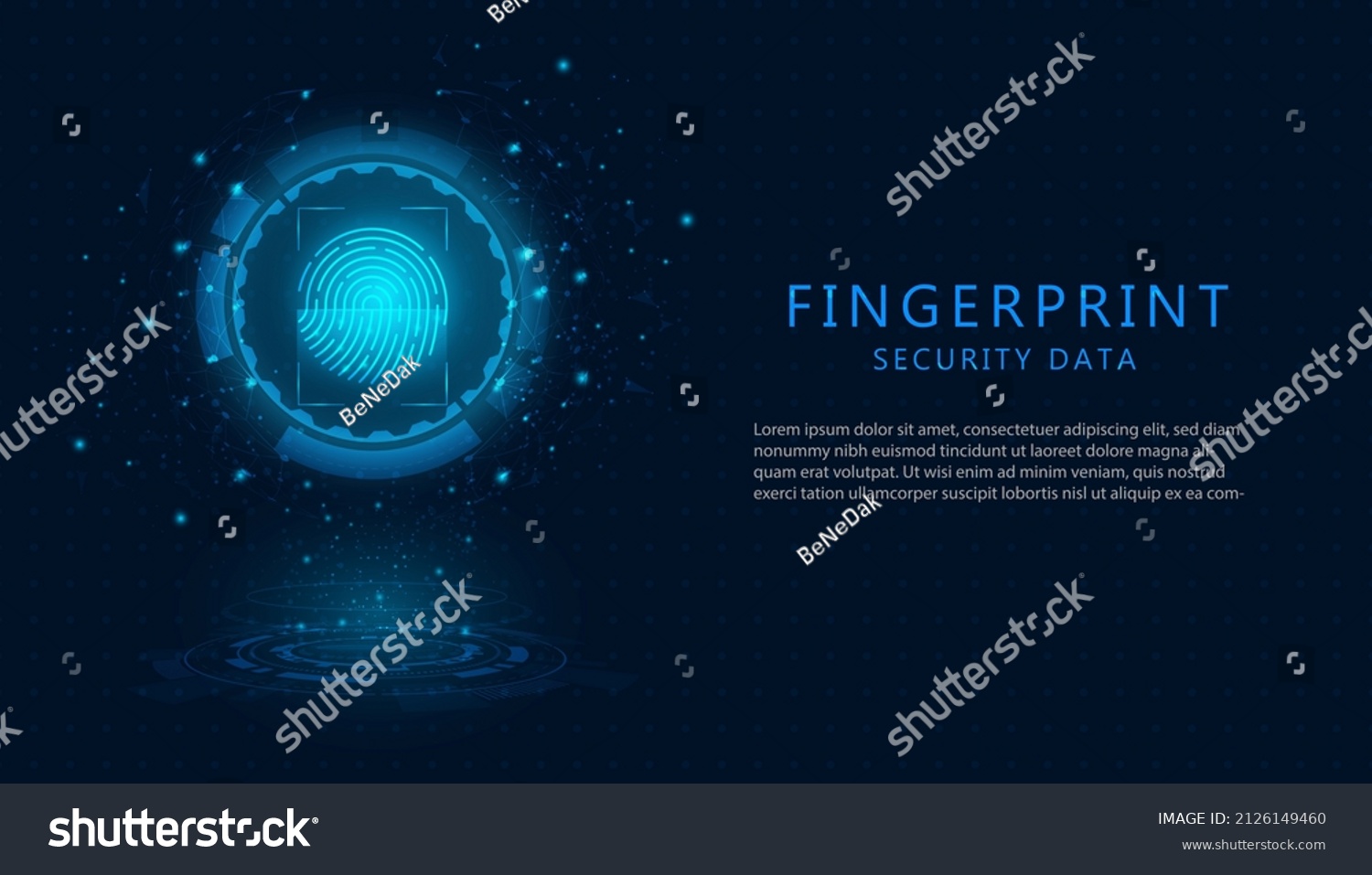 Fingerprints Identity Sensordata Protection System Stock Vector ...