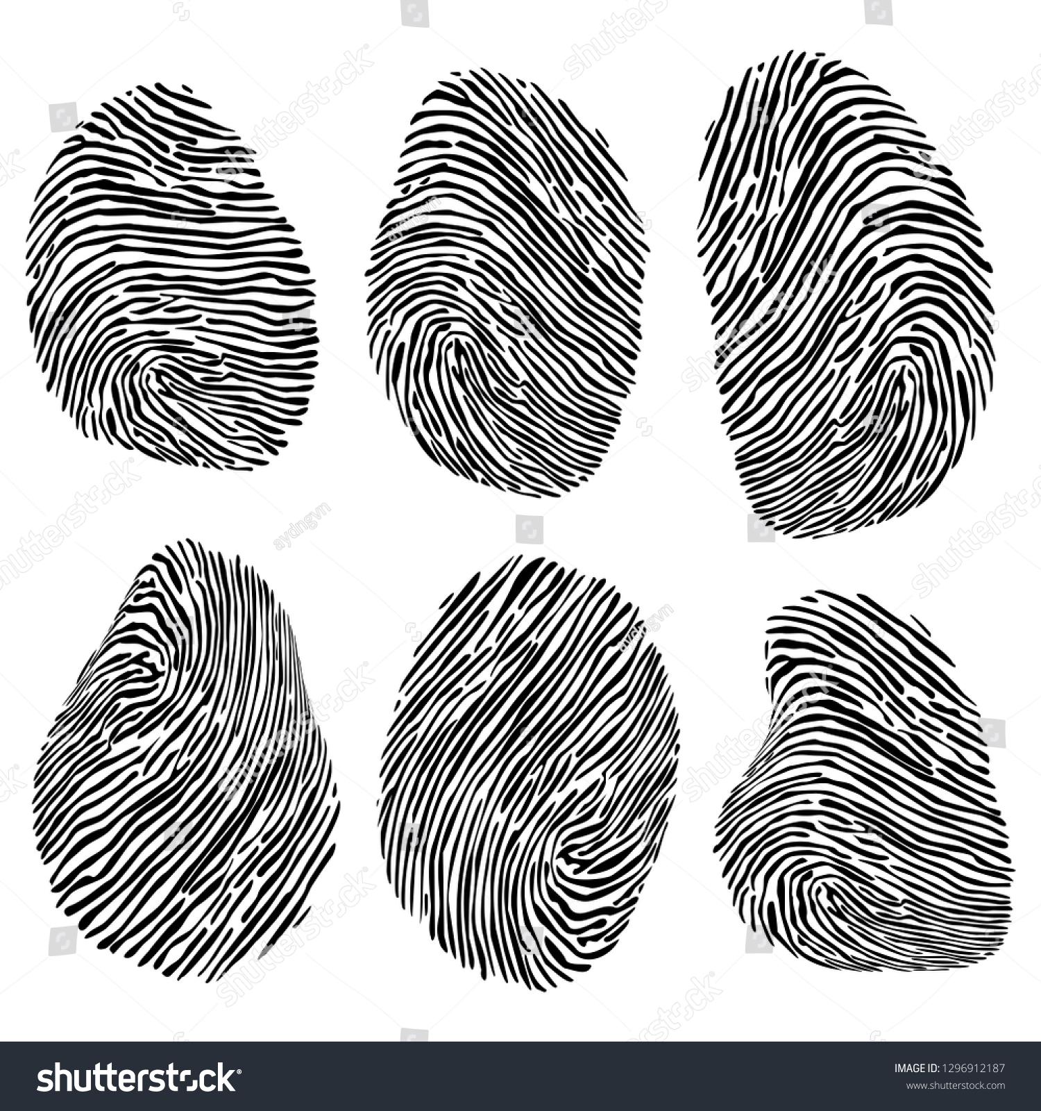 Fingerprints Symbol Set Vector Illustration Stock Vector (Royalty Free ...