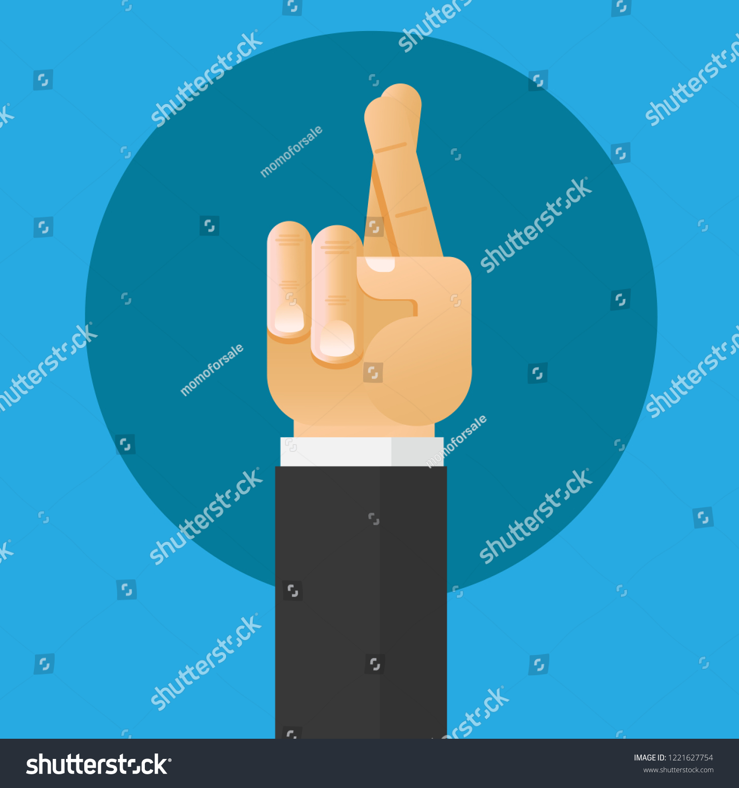 Fingers Crossed Vector Flat Design Stock Vector (Royalty Free) 1221627754