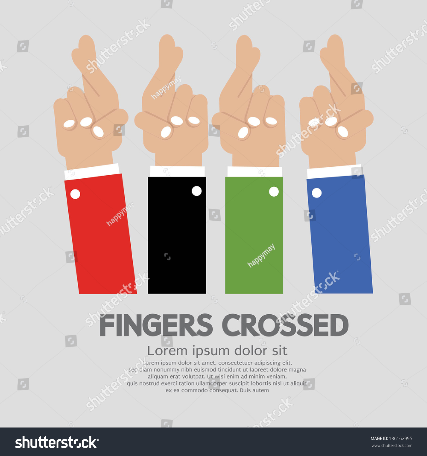 Fingers Crossed Vector Illustration Stock Vector (Royalty Free) 186162995
