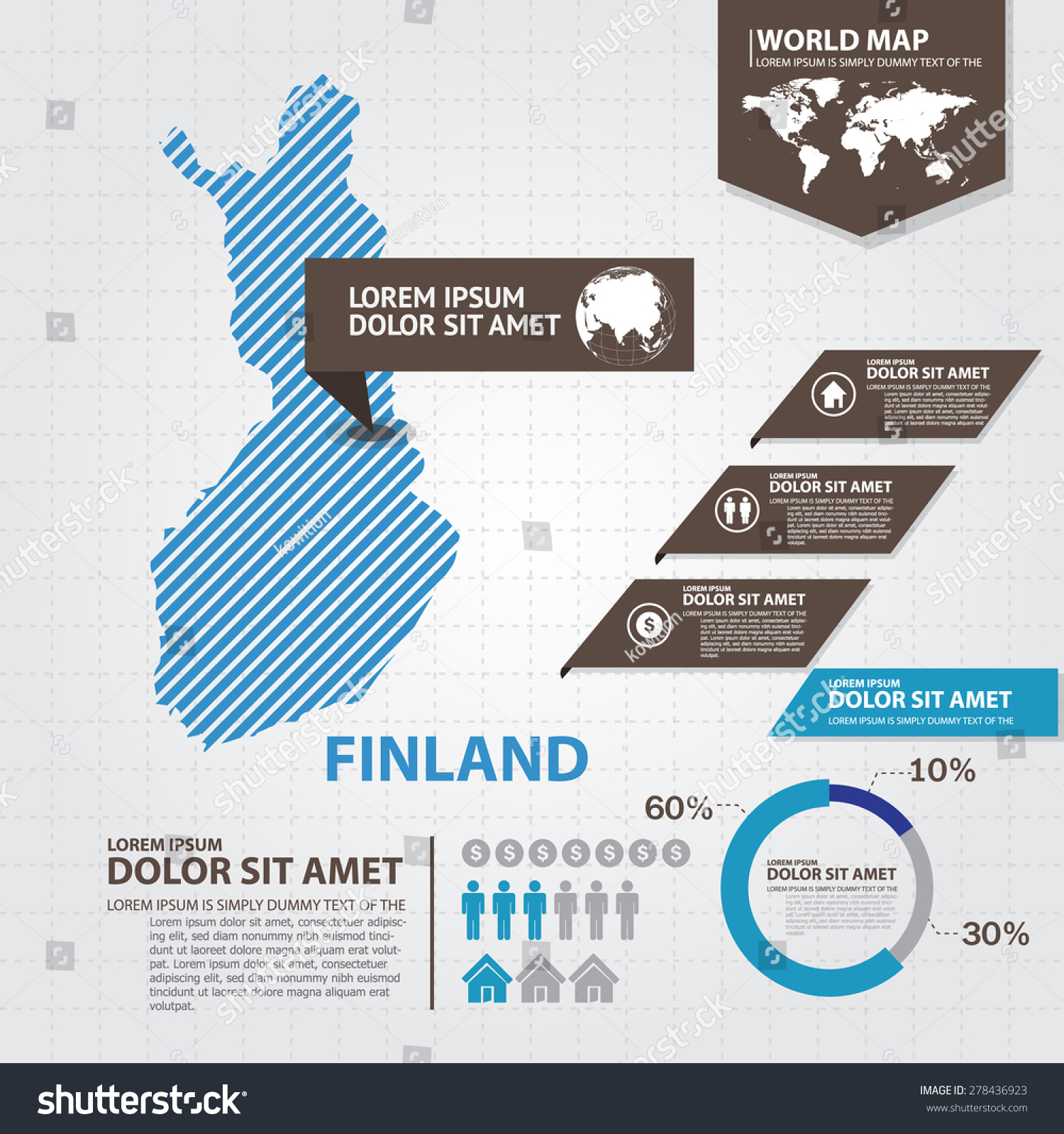 Finland Map Infographic Stock Vector (Royalty Free) 278436923 ...
