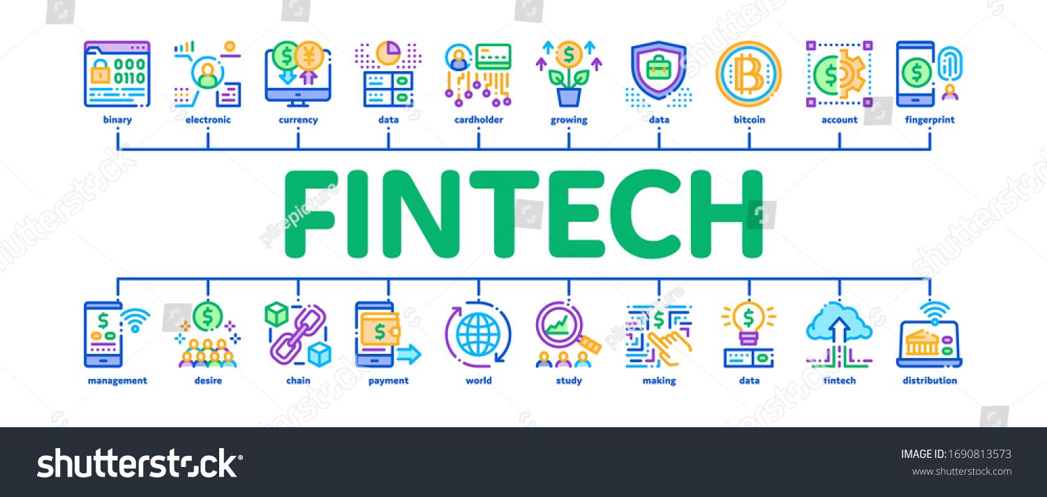 Fintech Innovation Minimal Infographic Web Banner Stock Vector (Royalty ...