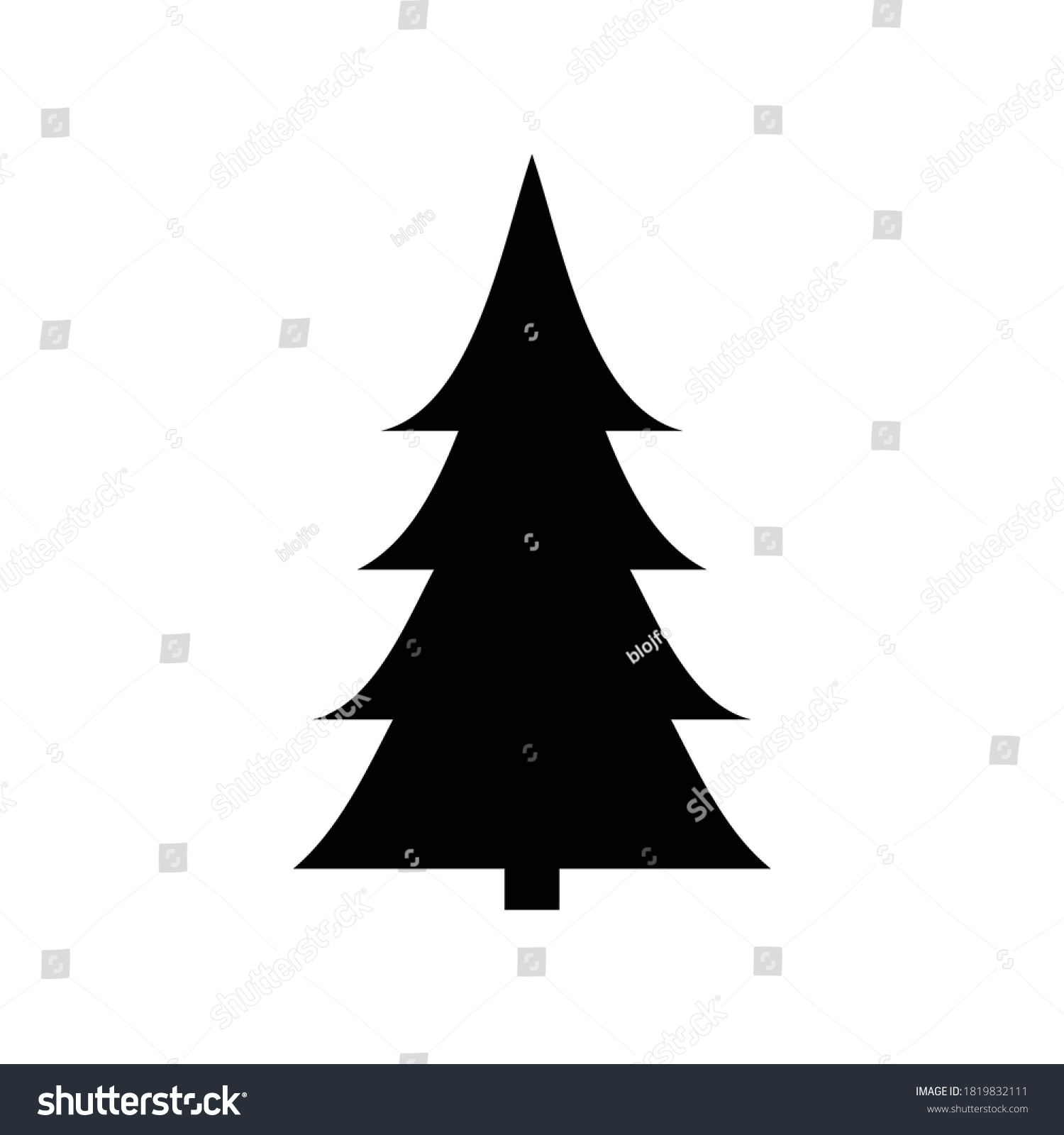 Fir Tree Simple Flat Vector Illustration Stock Vector (Royalty Free ...