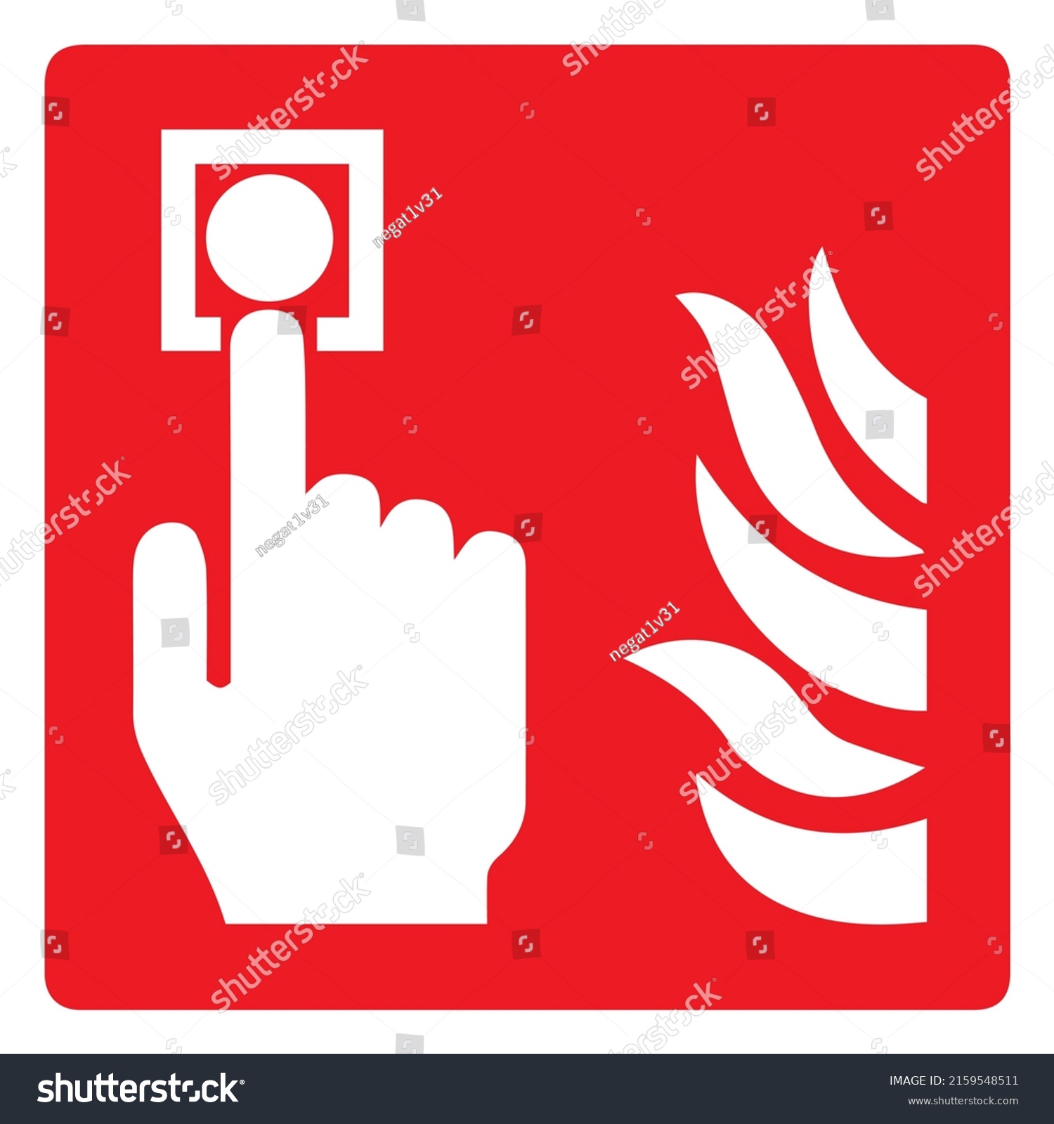 Fire Alarm Button Red Sign Stock Vector (Royalty Free) 2159548511 ...