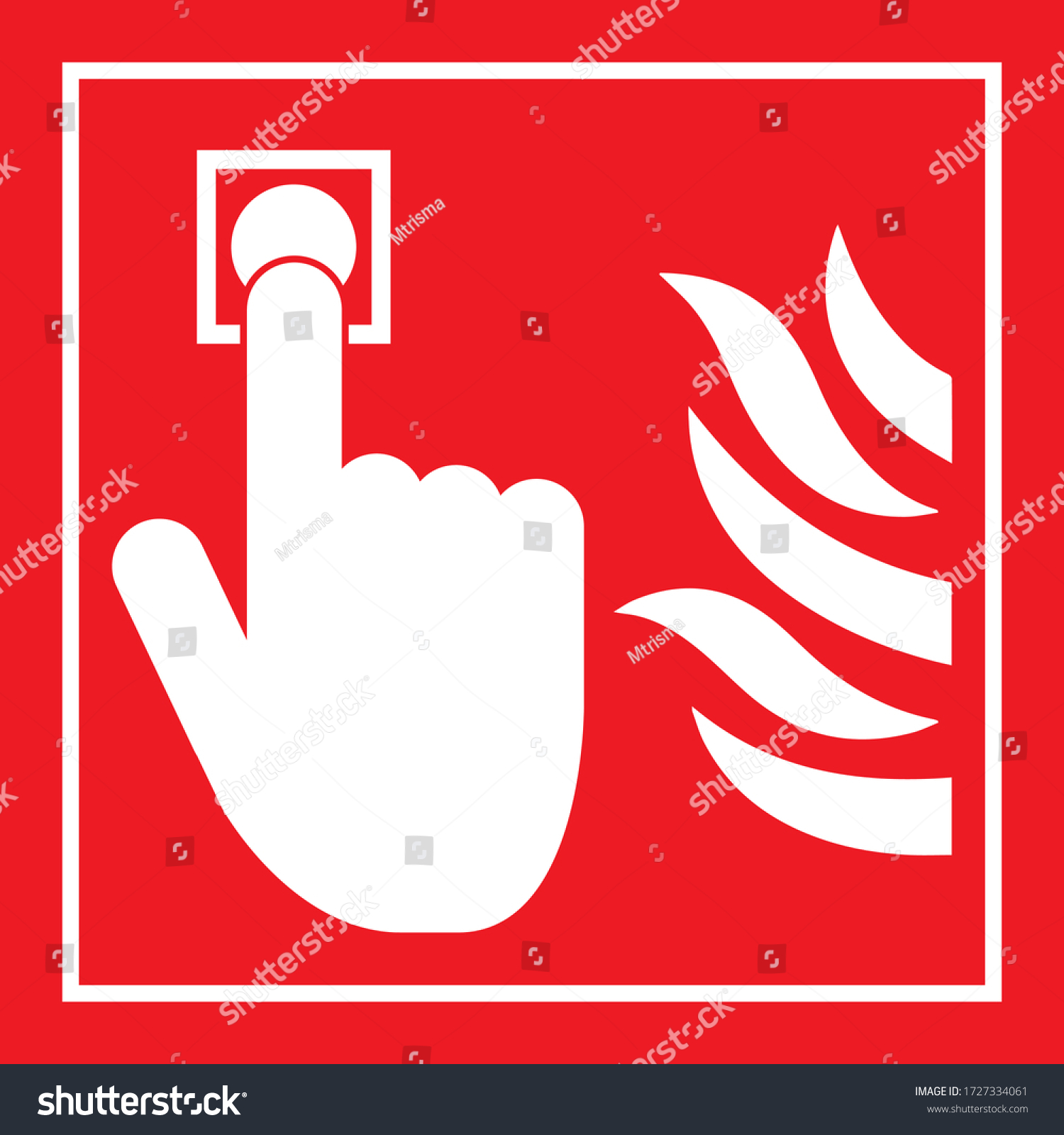 Fire Alarm Button Sign Vector Pictogram Stock Vector (Royalty Free ...
