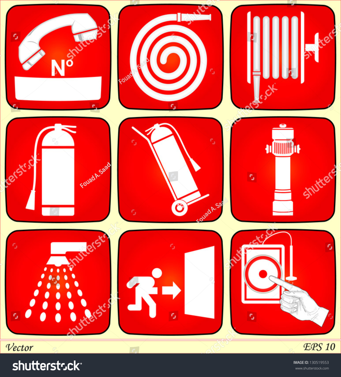 Fire Alarm Signs Stock Vector (Royalty Free) 130519553 | Shutterstock