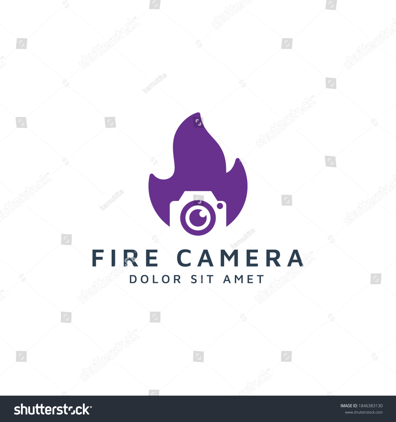 Fire Camera Negative Space Logo Design Stock Vector (Royalty Free ...