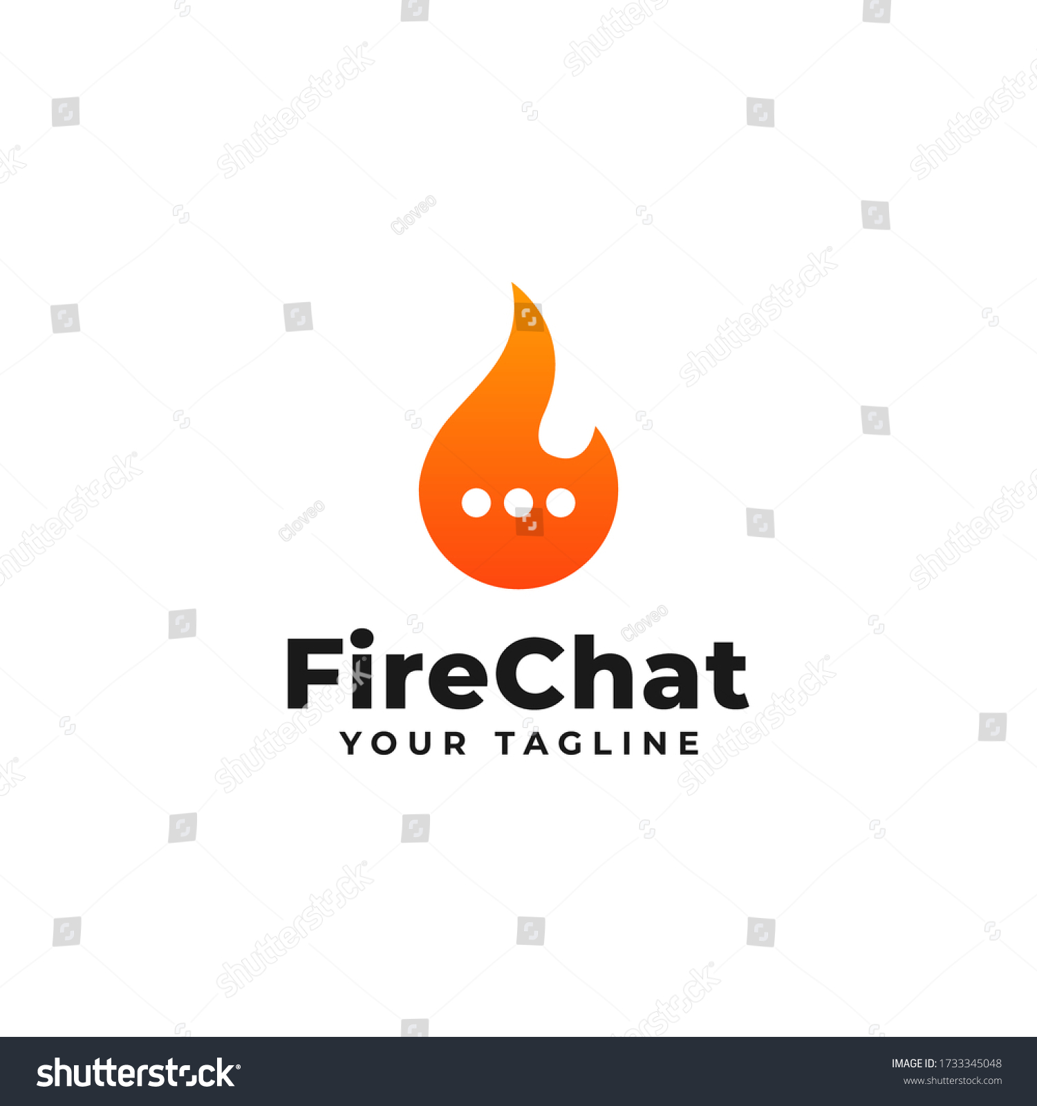 Fire Chat Flame Talk Logo Design Stock Vector (Royalty Free) 1733345048 ...
