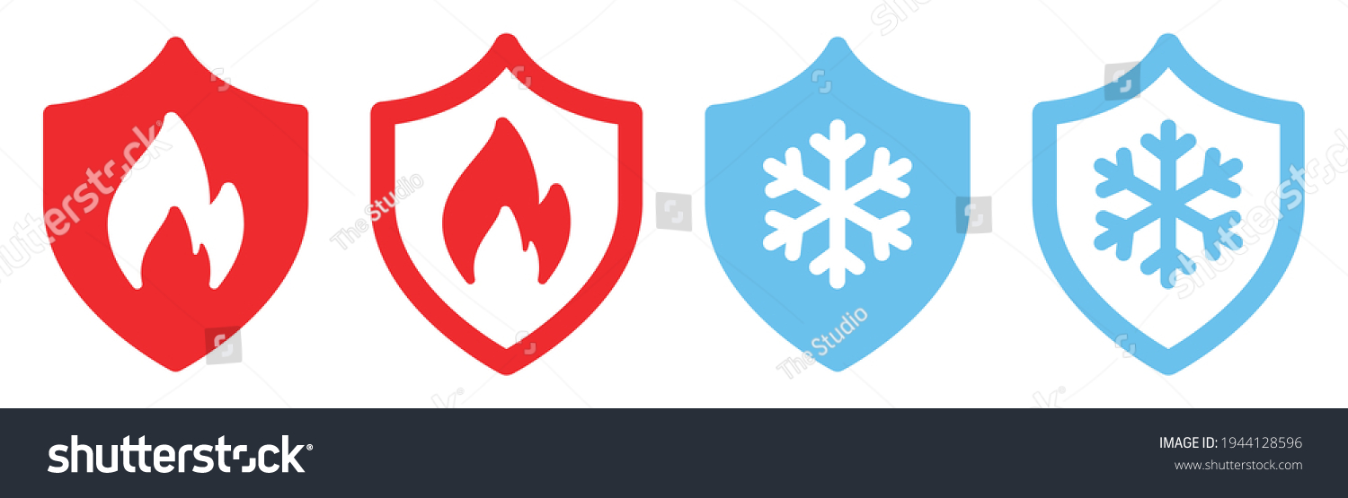 Fire Cold Shield Protection Vector Illustration Stock Vector (Royalty ...