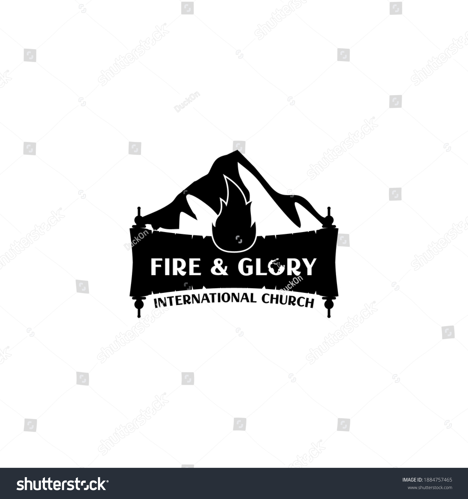 Fire Glory Church Logo Design Vector Stock Vector (Royalty Free) 1884757465