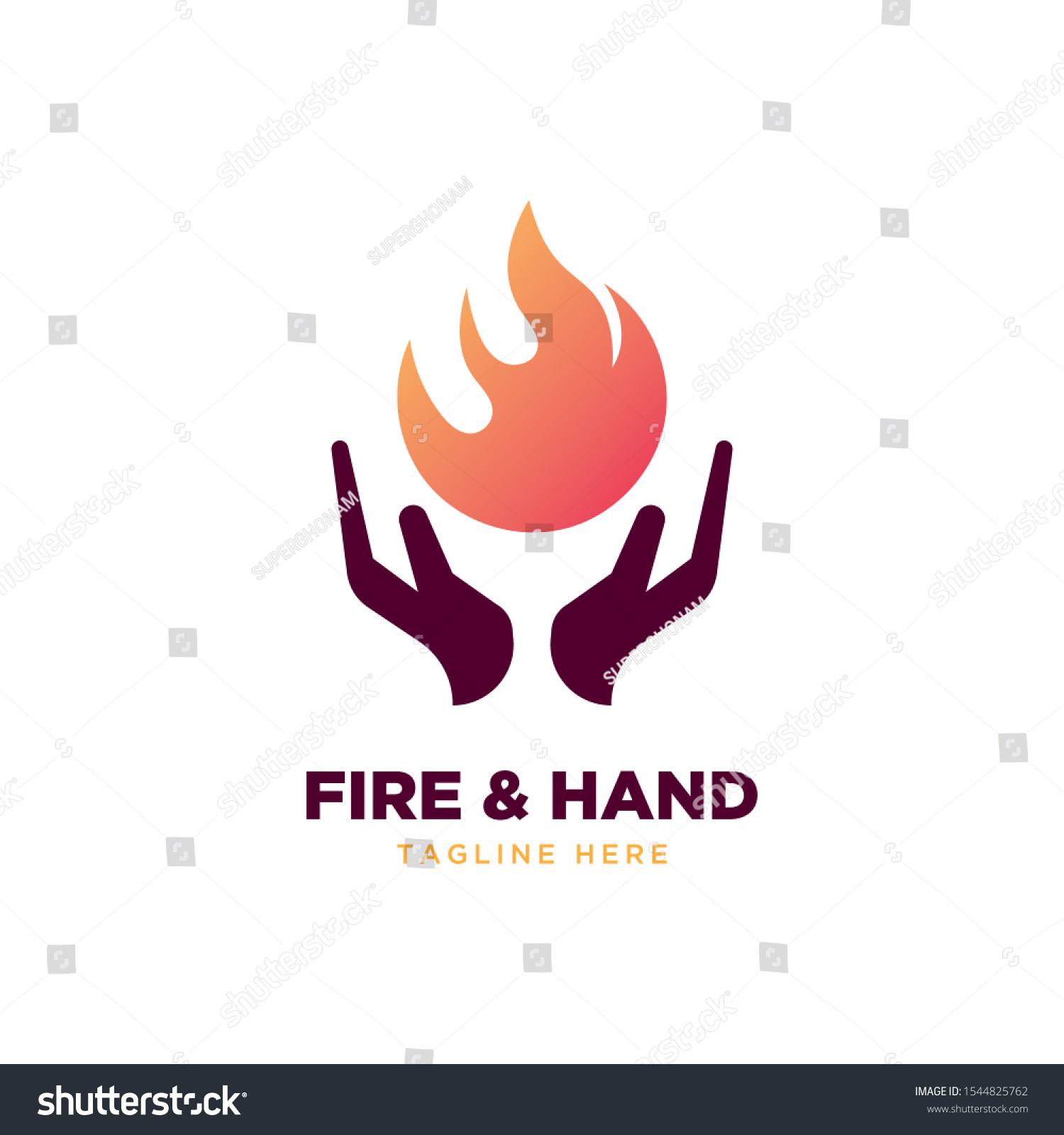 Fire Hand Symbol Logo Design Vector Stock Vector (Royalty Free ...