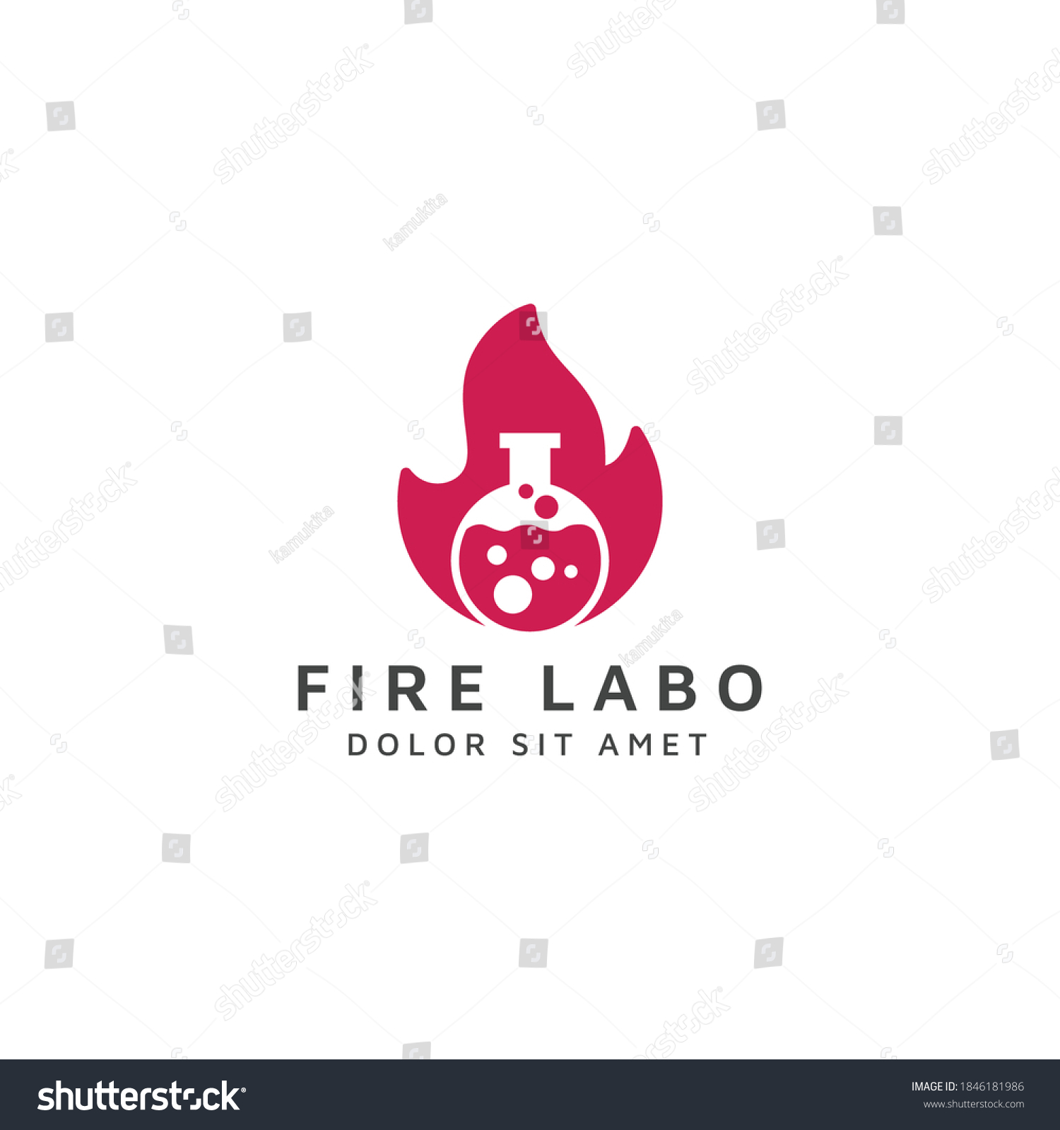 Fire Lab Negative Space Logo Design Stock Vector (Royalty Free) 1846181986