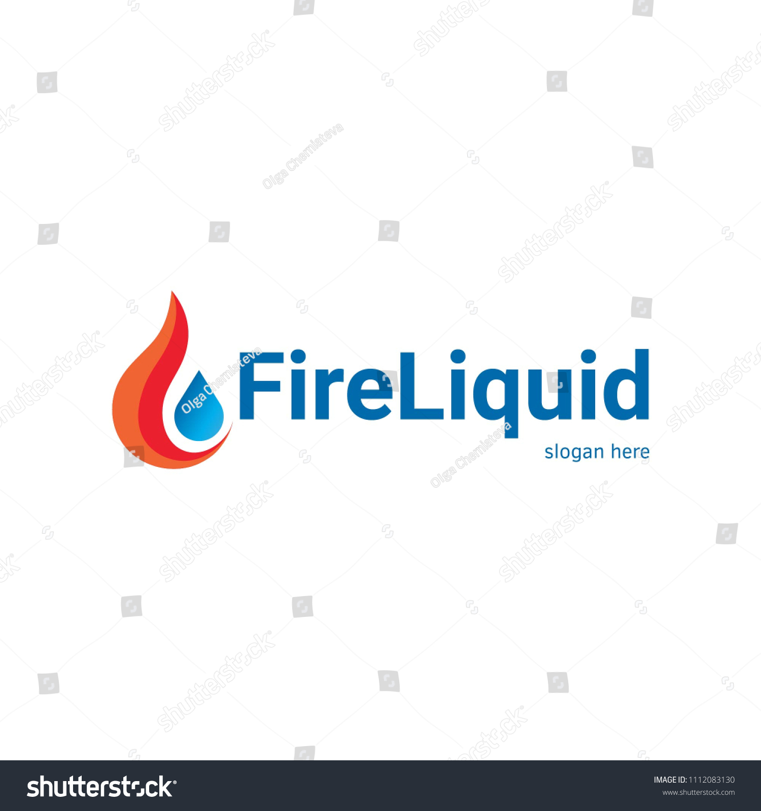 Fire Liquid Vector Logo Design Stock Vector (Royalty Free) 1112083130