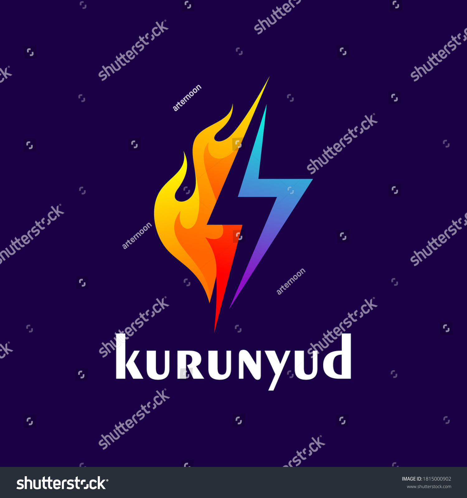 Fire Thunder Logo Design Stock Vector (Royalty Free) 1815000902 ...